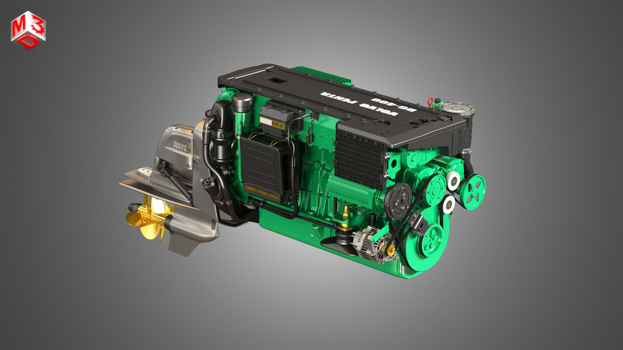 Penta D6 400 Engine - 3D Model by Markos3d