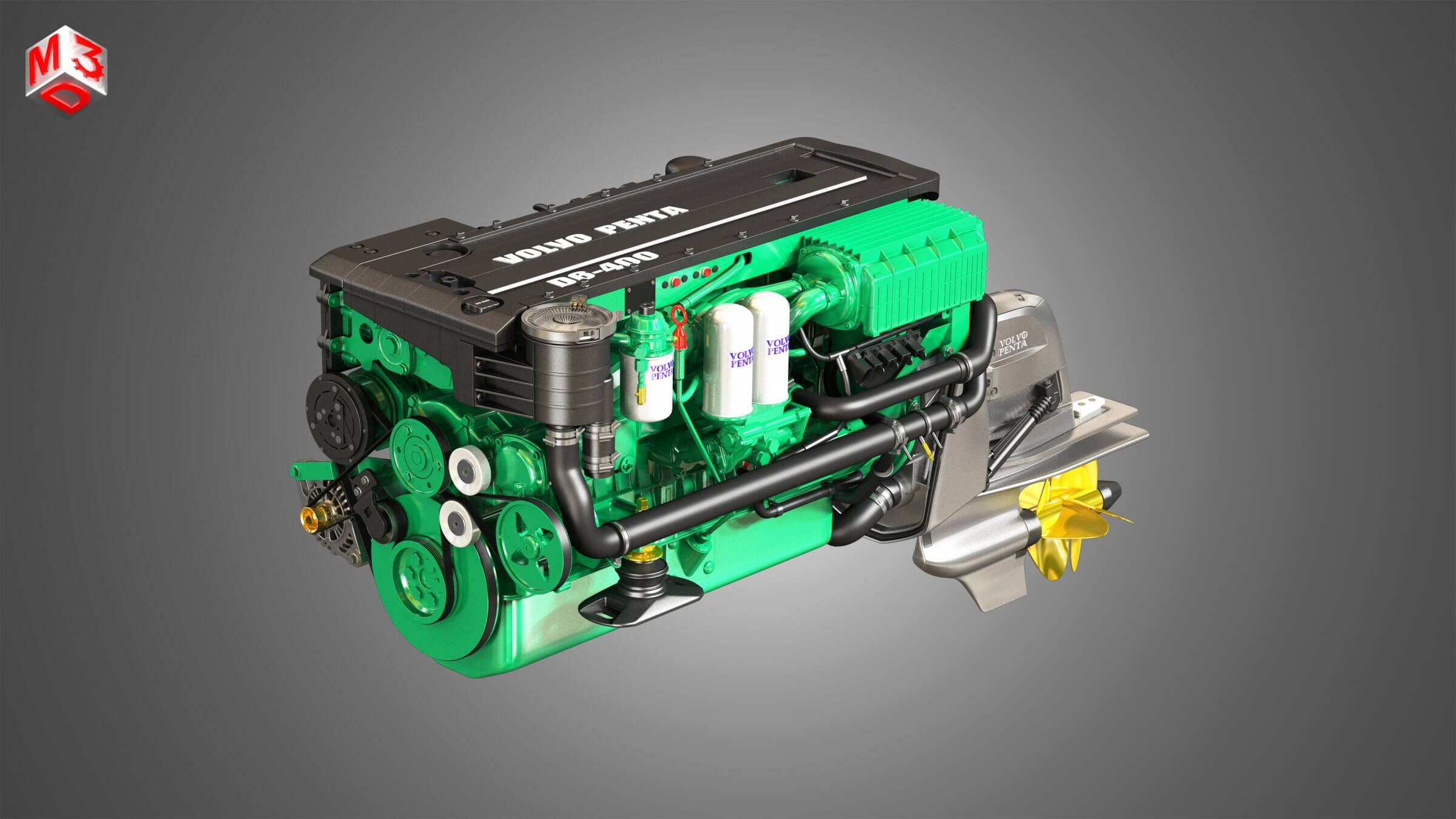 Penta D6 400 Engine - 3D Model by Markos3d