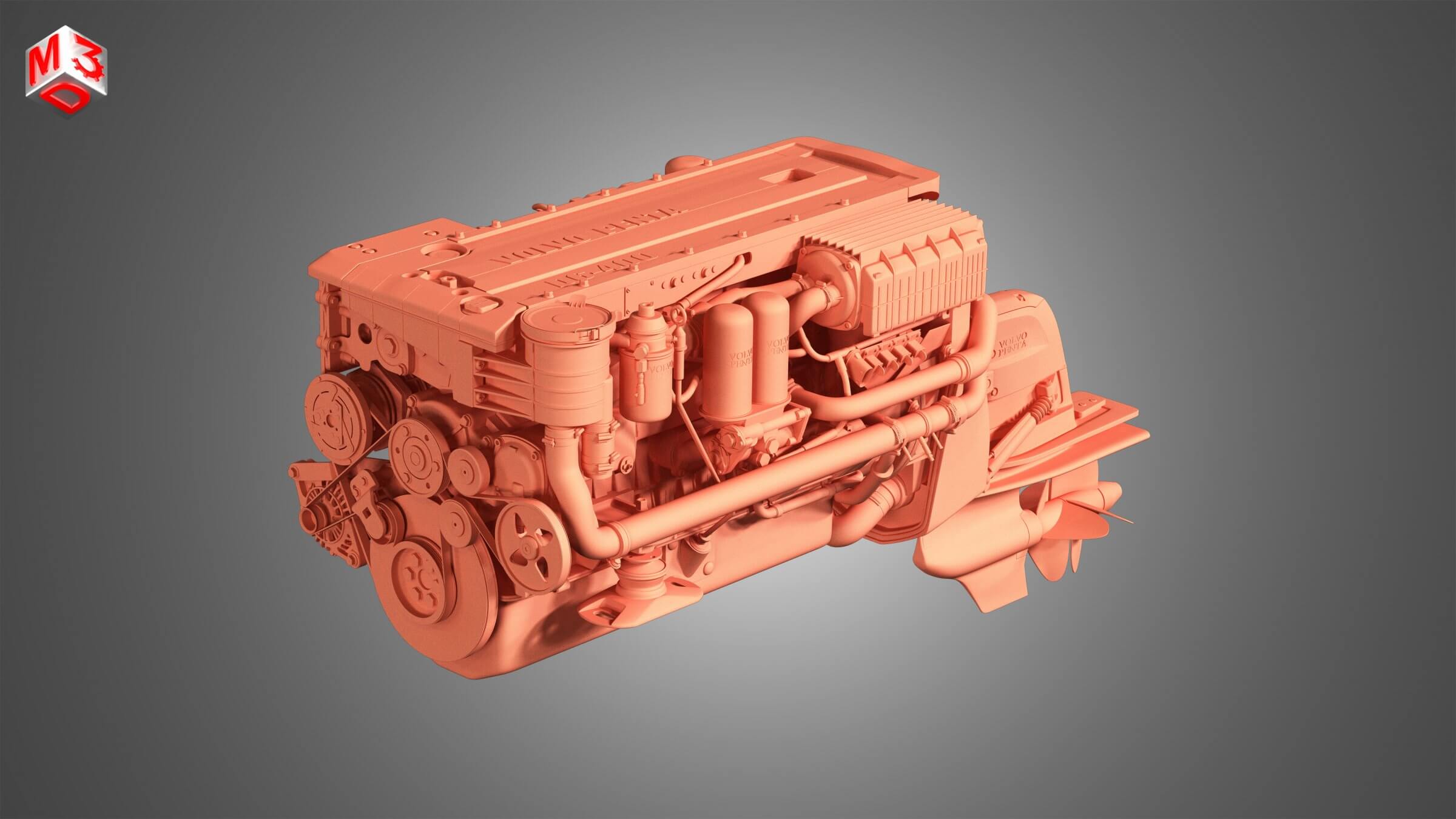 Penta D6 400 Engine - 3D Model by Markos3d