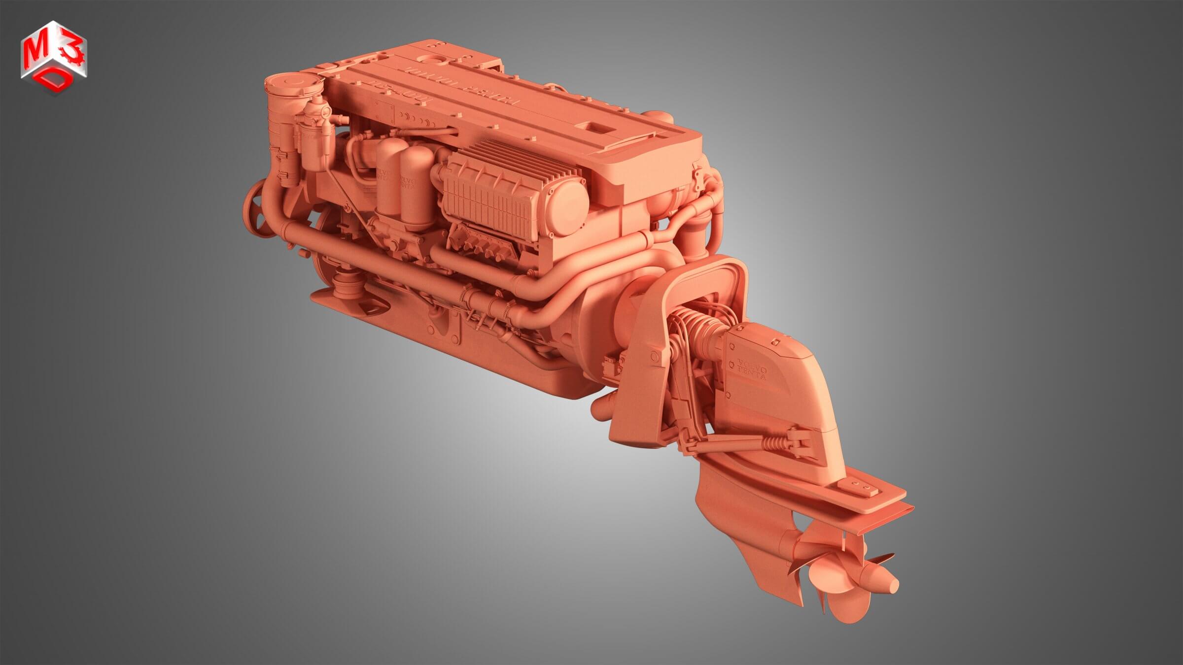 Penta D6 400 Engine - 3D Model by Markos3d