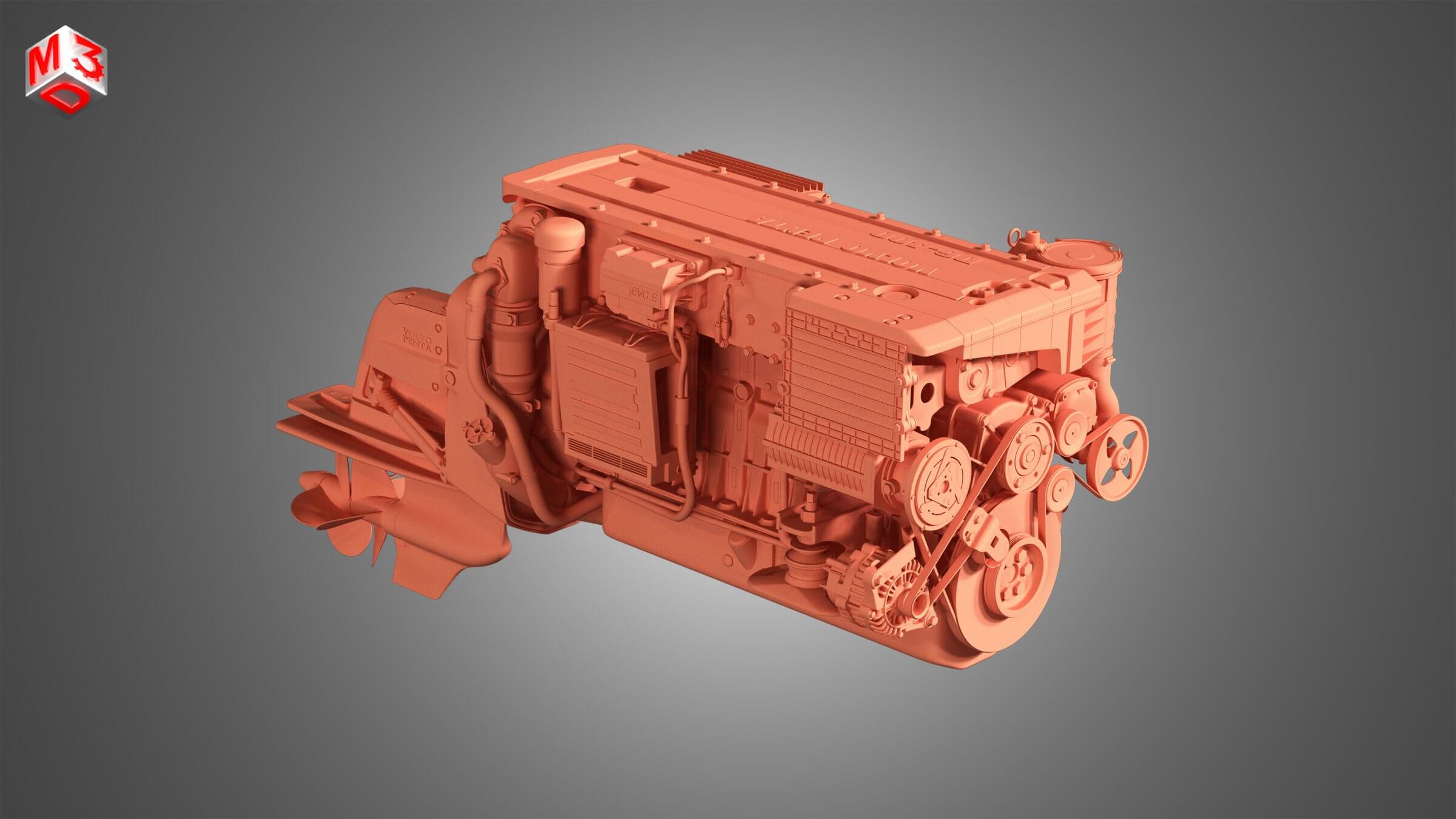 Penta D6 400 Engine - 3D Model by Markos3d