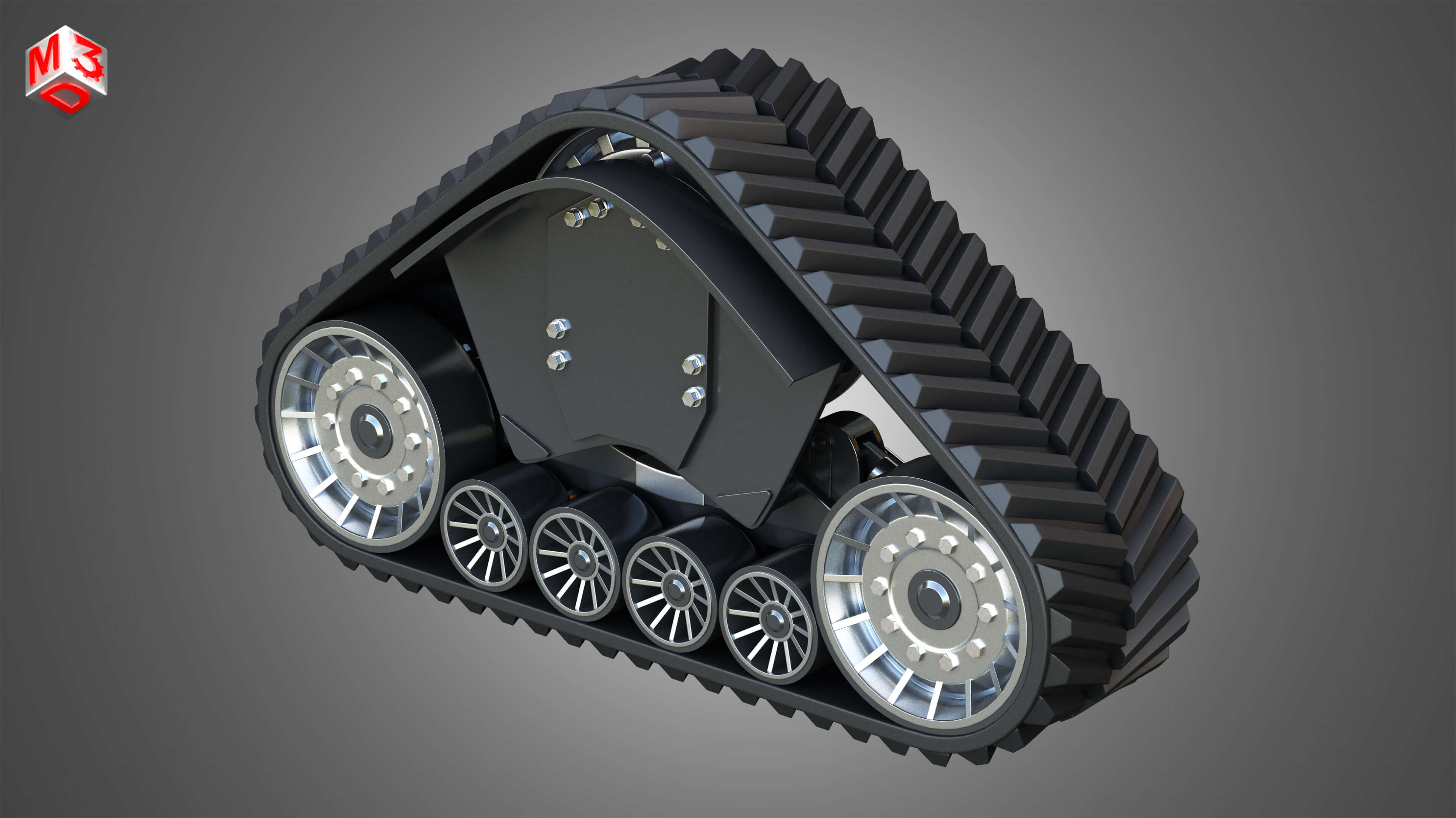 Rubber Track System 2 - Combine Harvester - Crawler Tractor 3D Model by ...