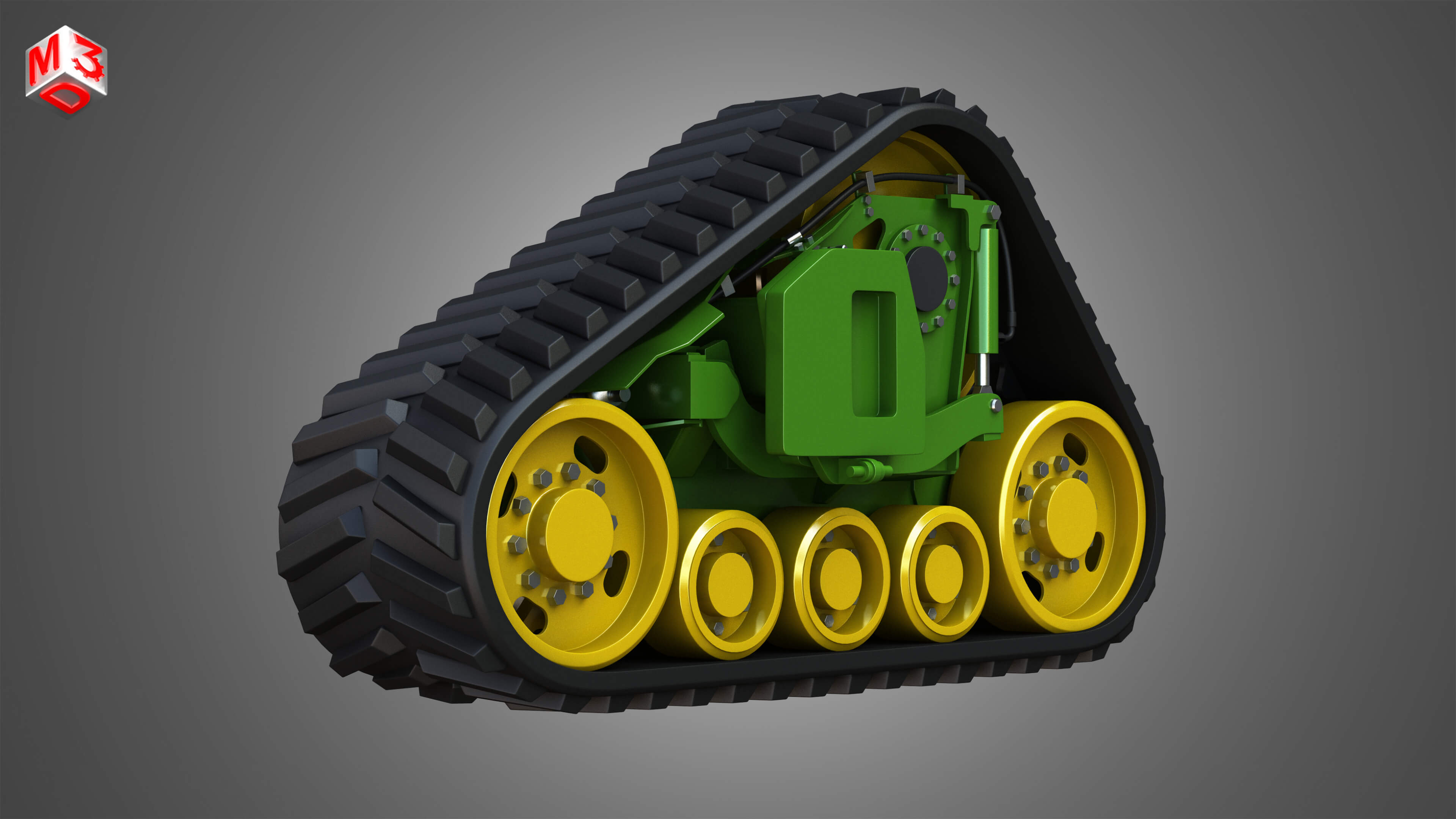 Rubber Track System - Combine Harvester - Crawler Tractor 3D Model by ...