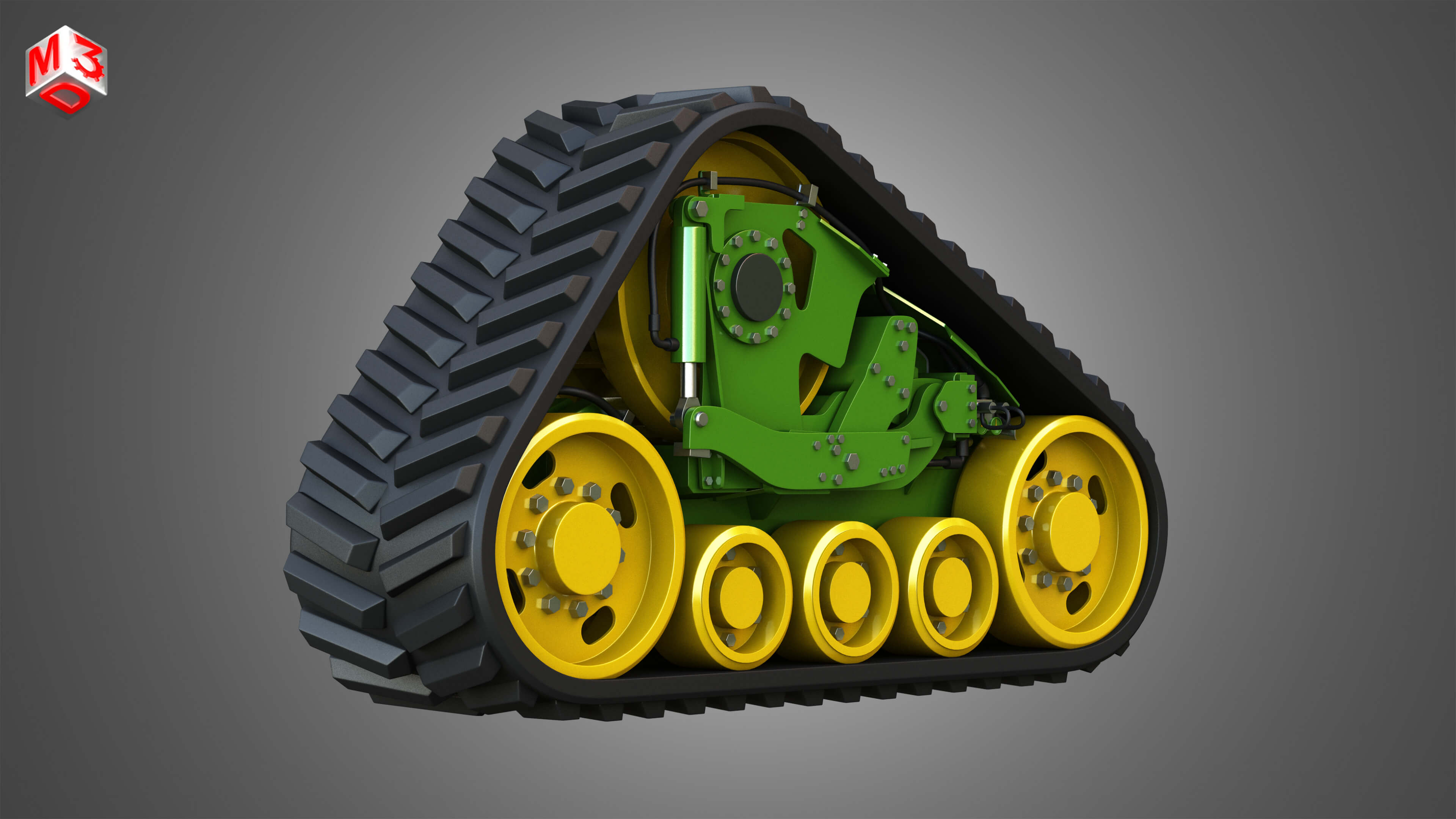Rubber Track System - Combine Harvester - Crawler Tractor 3D Model by ...