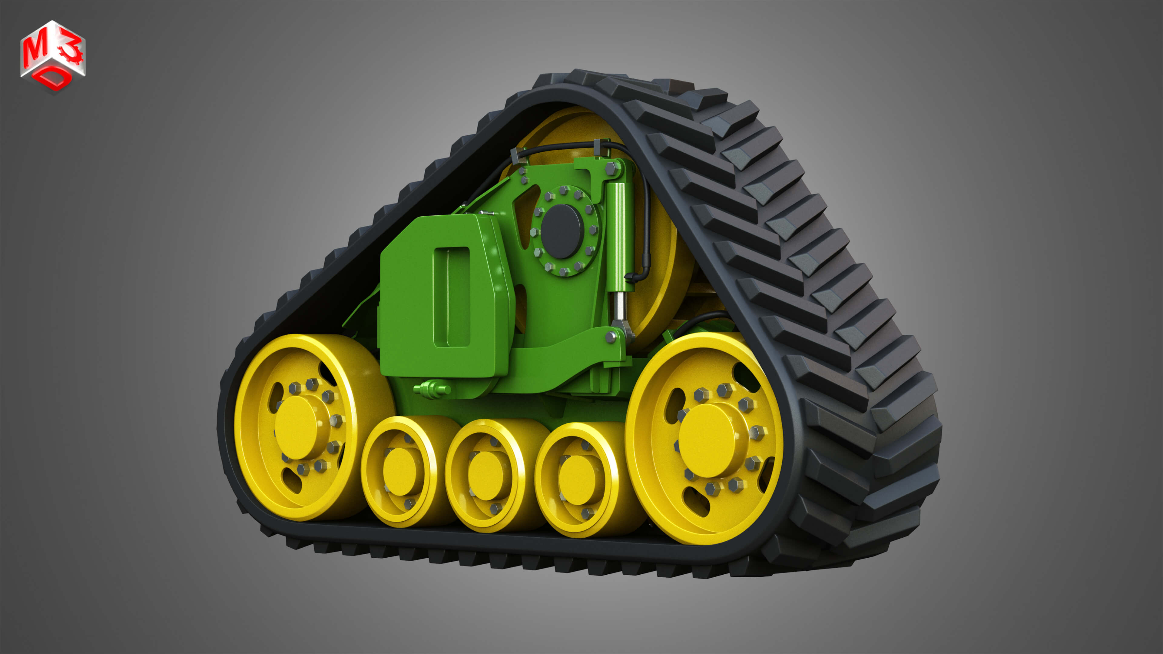 Rubber Track System - Combine Harvester - Crawler Tractor 3D Model by ...