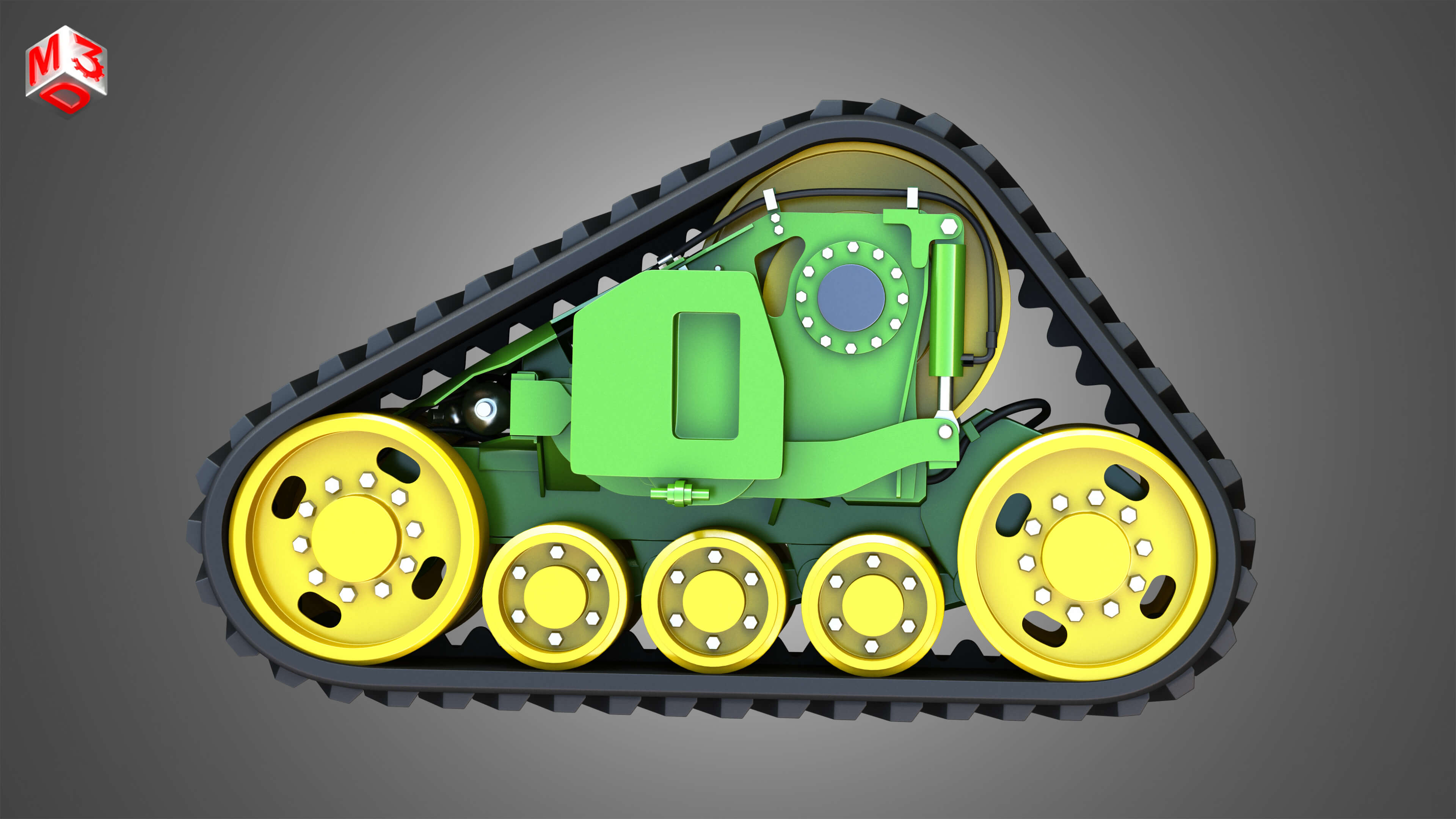 Rubber Track System - Combine Harvester - Crawler Tractor 3D Model by ...