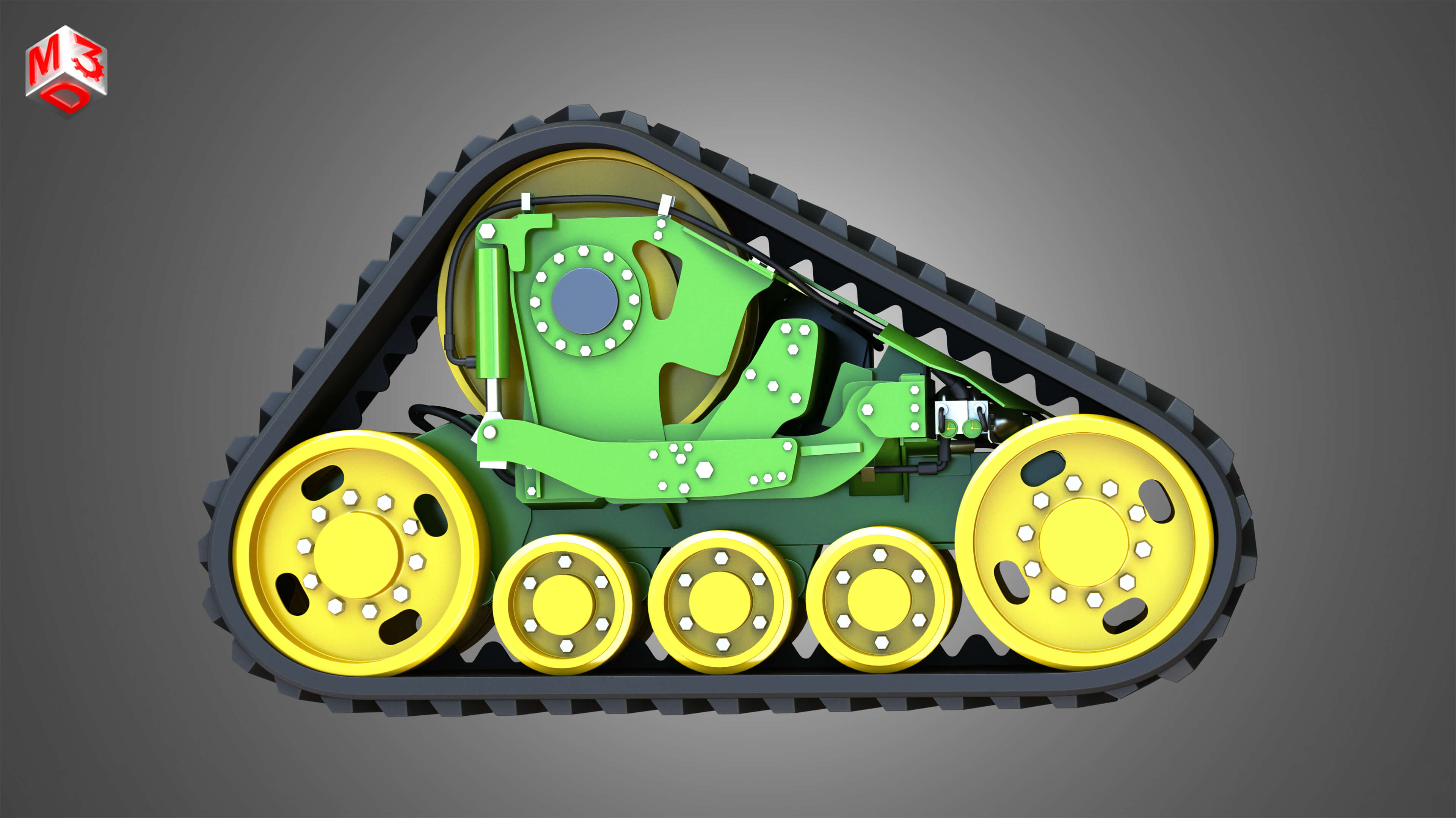 Rubber Track System - Combine Harvester - Crawler Tractor 3D Model by ...