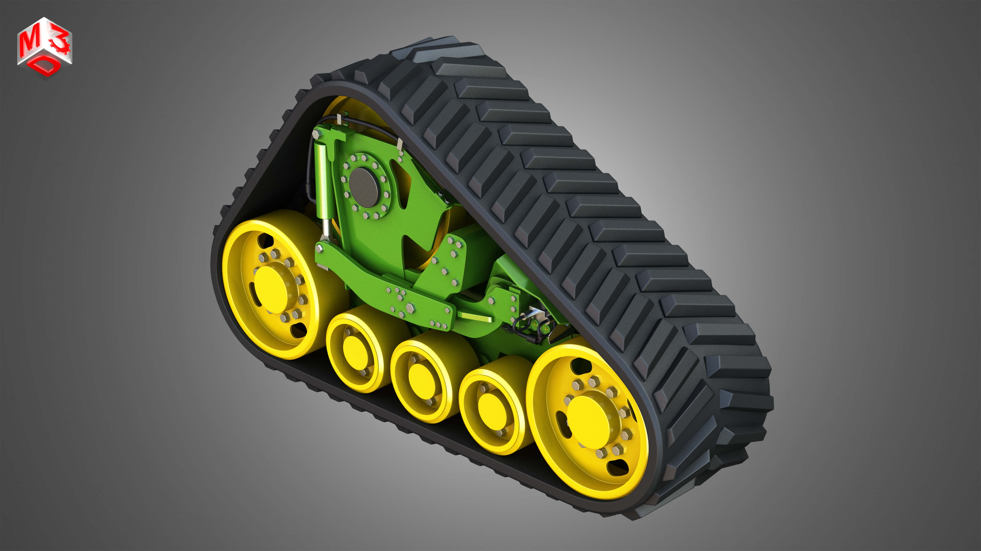 Rubber Track System - Combine Harvester - Crawler Tractor 3D Model by ...