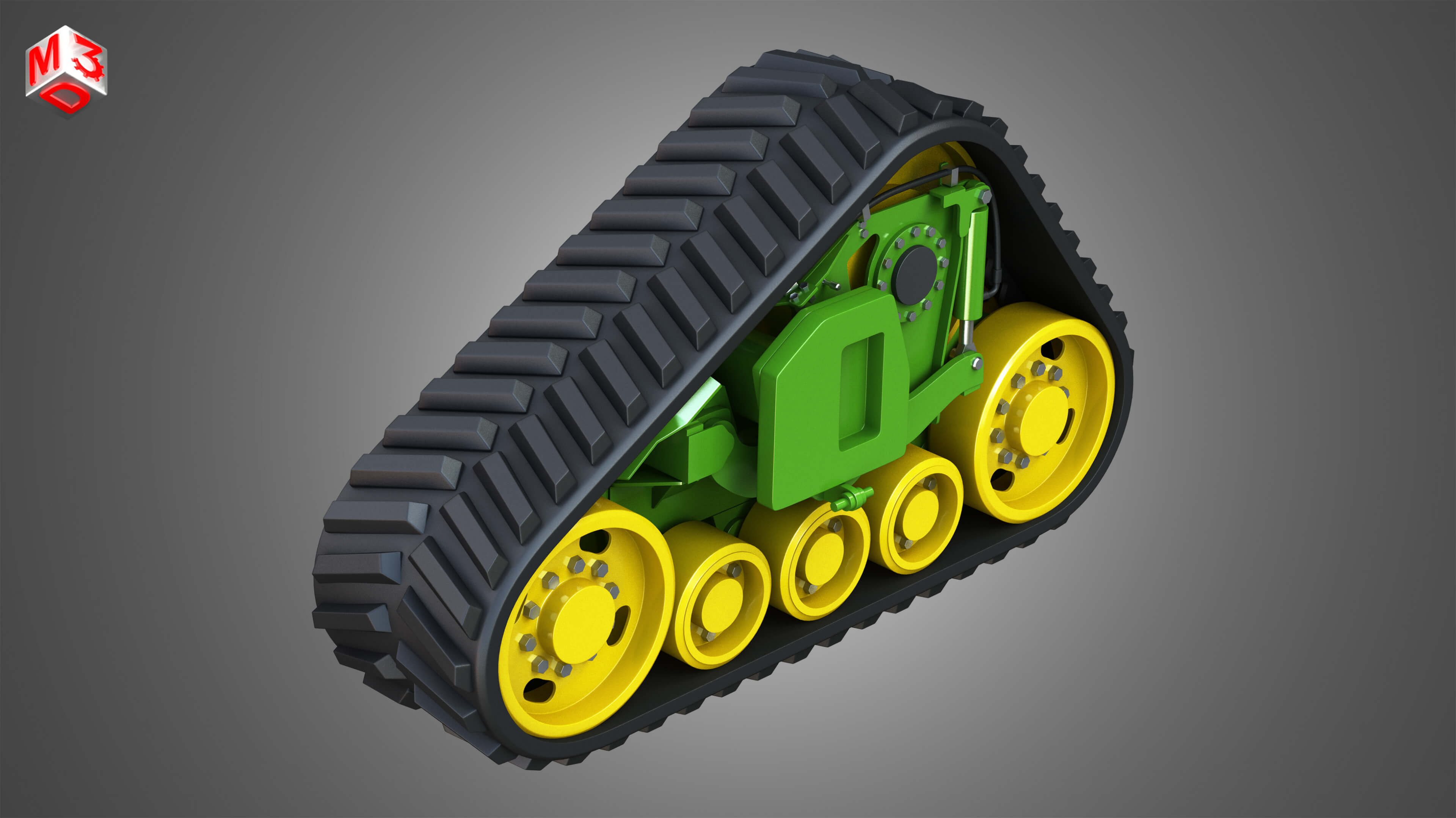 Rubber Track System - Combine Harvester - Crawler Tractor 3D Model by ...