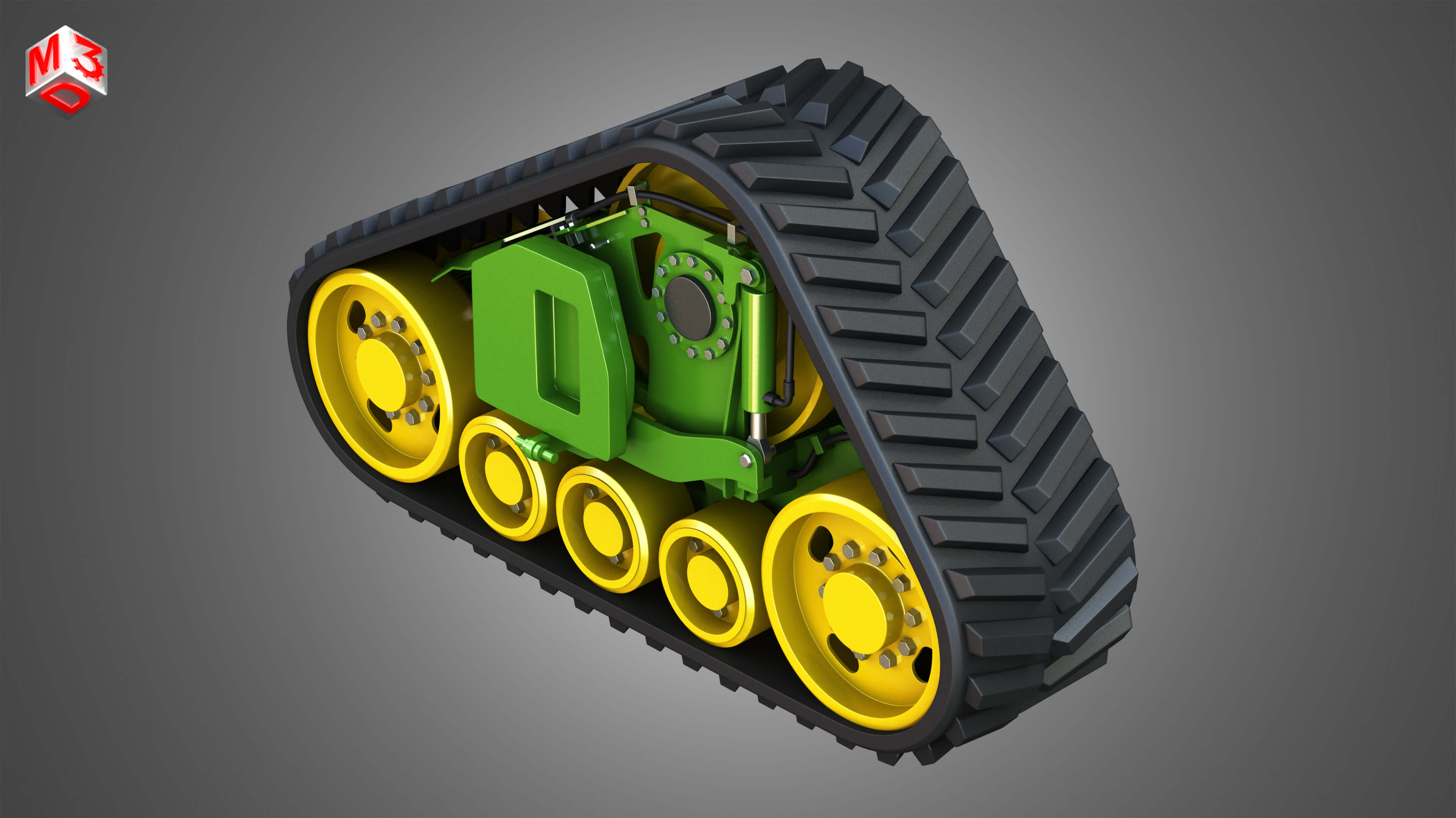 Rubber Track System - Combine Harvester - Crawler Tractor 3D Model by ...