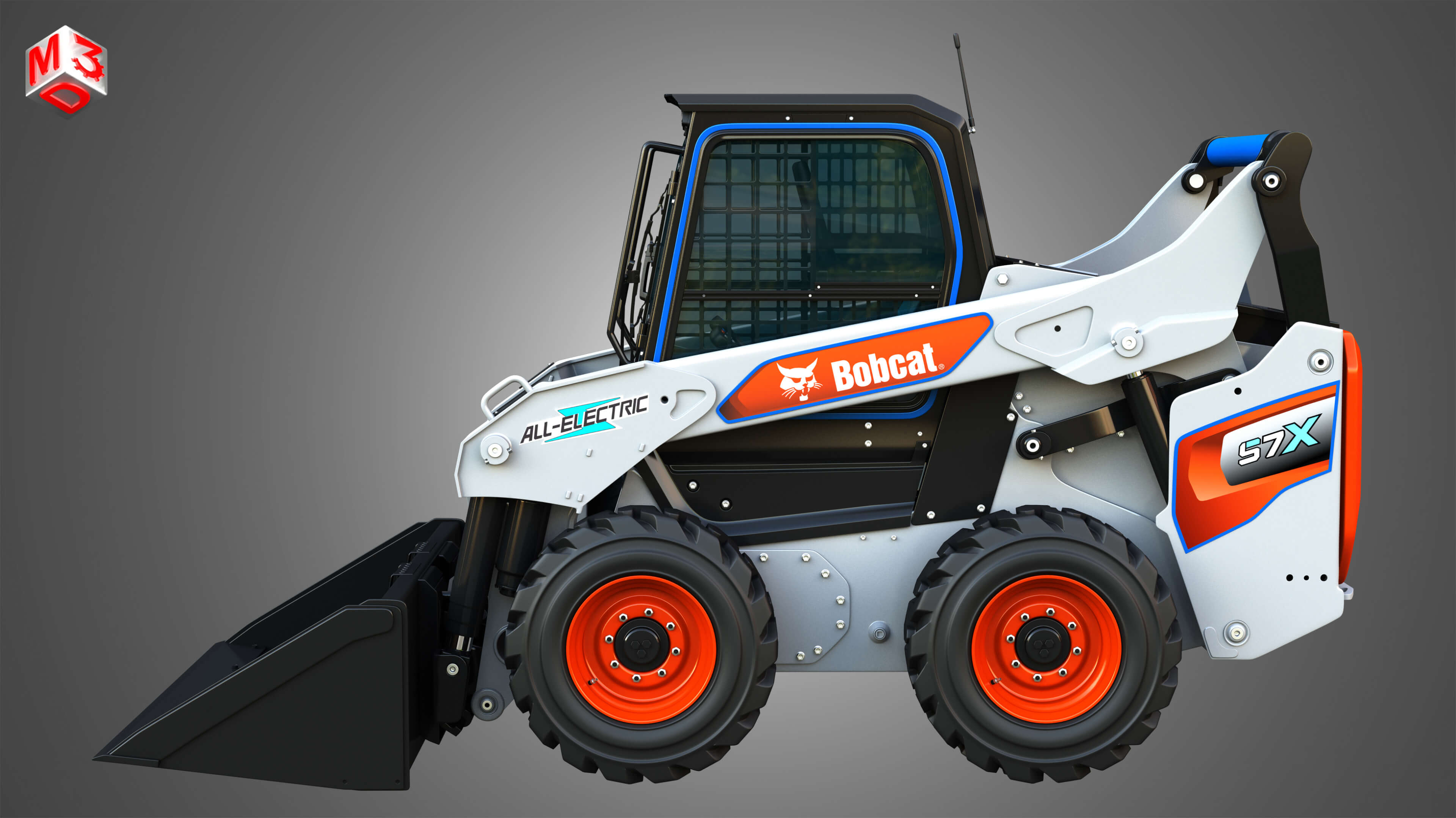 S7X All-Electric Skid Steer Loader 3D Model by Markos3d