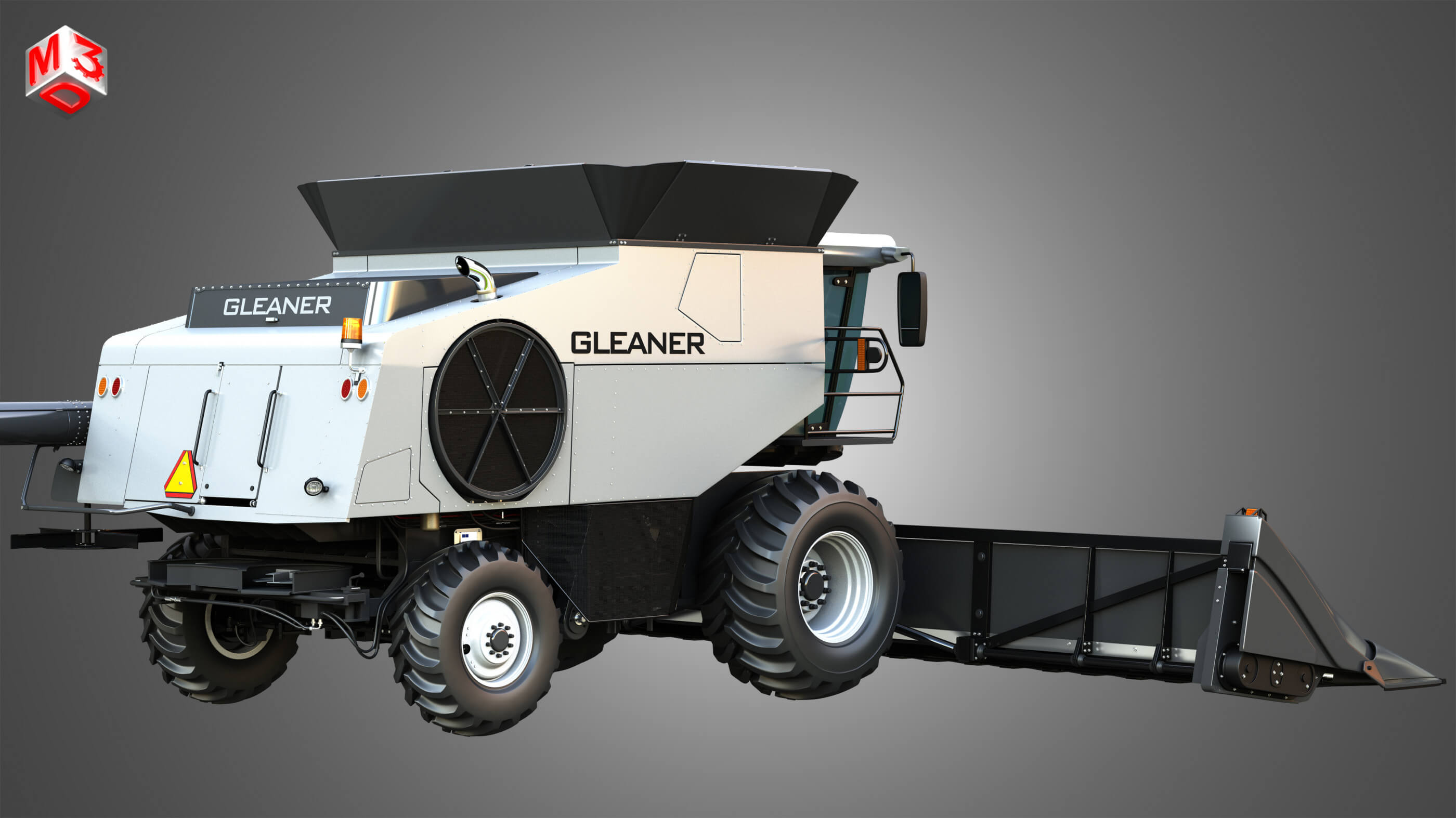S96 Combine With Corn Harvester Head - 3D Model by Markos3d