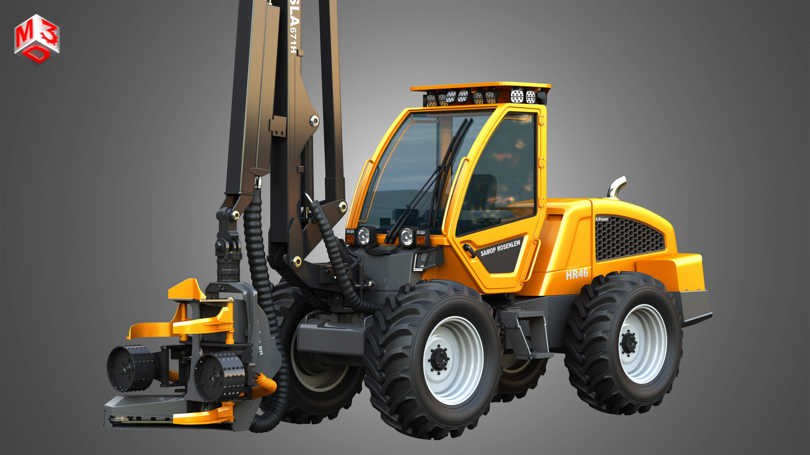 Sampo Hr46X Forest Machine - Harvester 3D Model by Markos3d