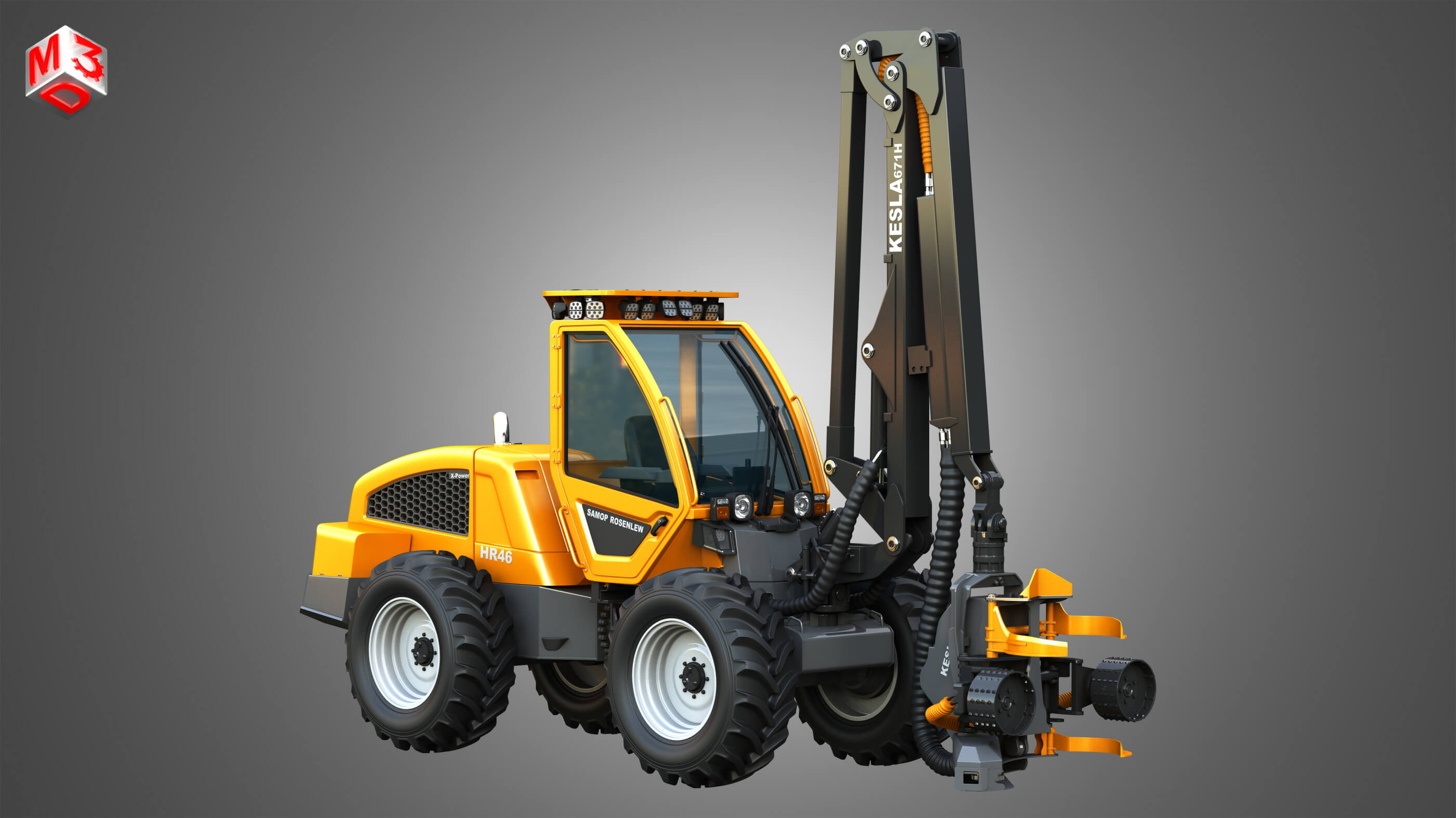 Sampo Hr46X Forest Machine - Harvester 3D Model by Markos3d