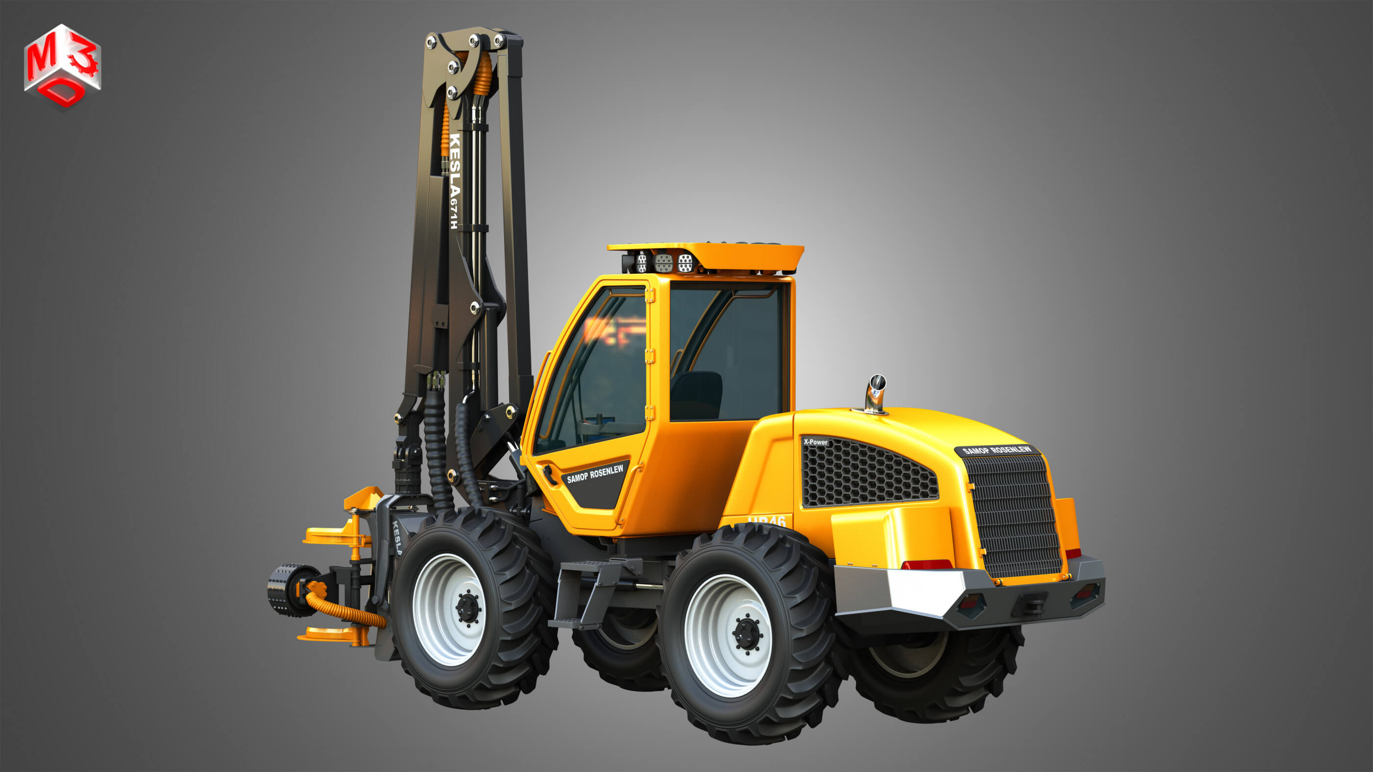 Sampo Hr46X Forest Machine - Harvester 3D Model by Markos3d