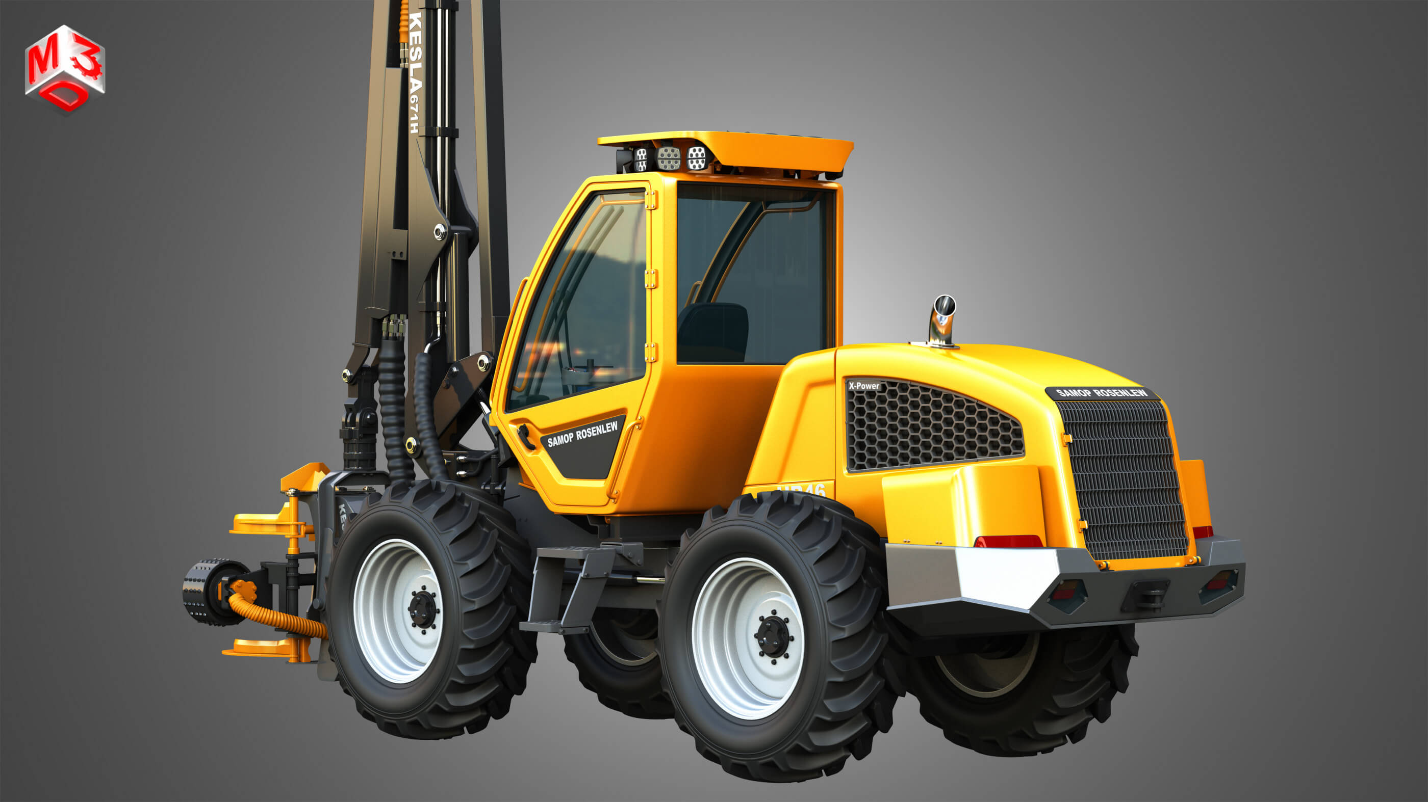 Sampo Hr46X Forest Machine - Harvester 3D Model by Markos3d