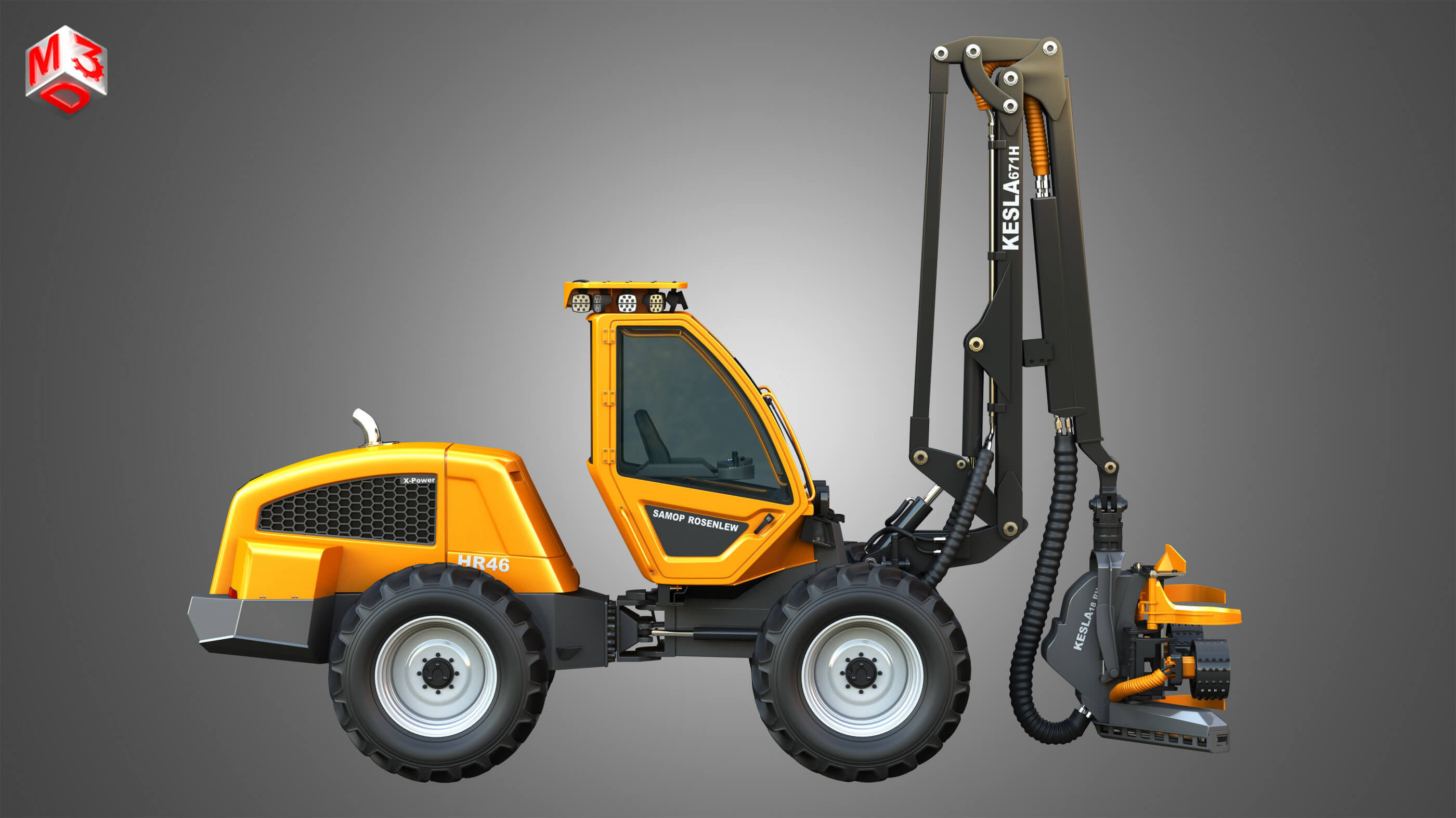 Sampo Hr46X Forest Machine - Harvester 3D Model by Markos3d