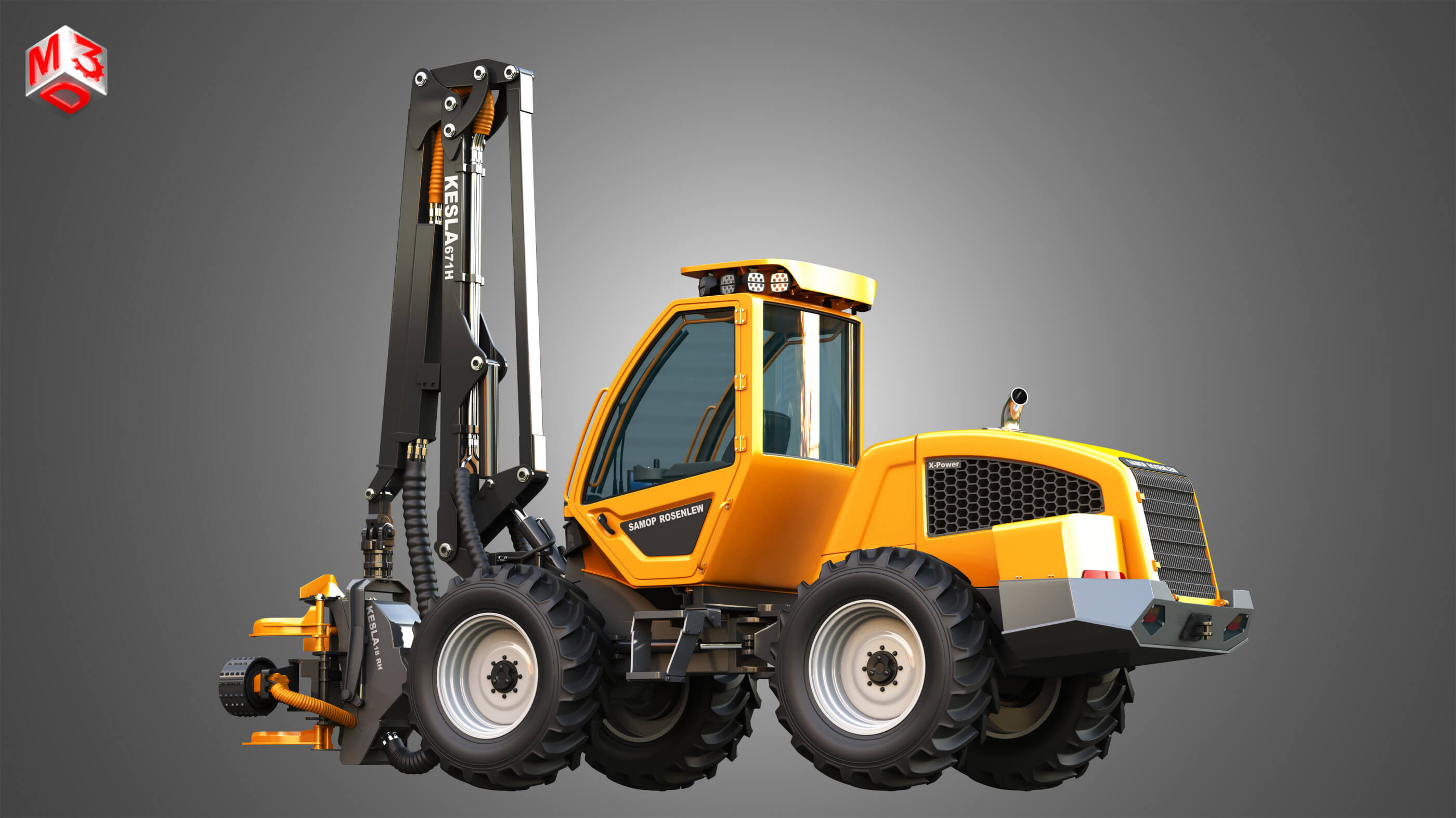 Sampo Hr46X Forest Machine - Harvester 3D Model by Markos3d