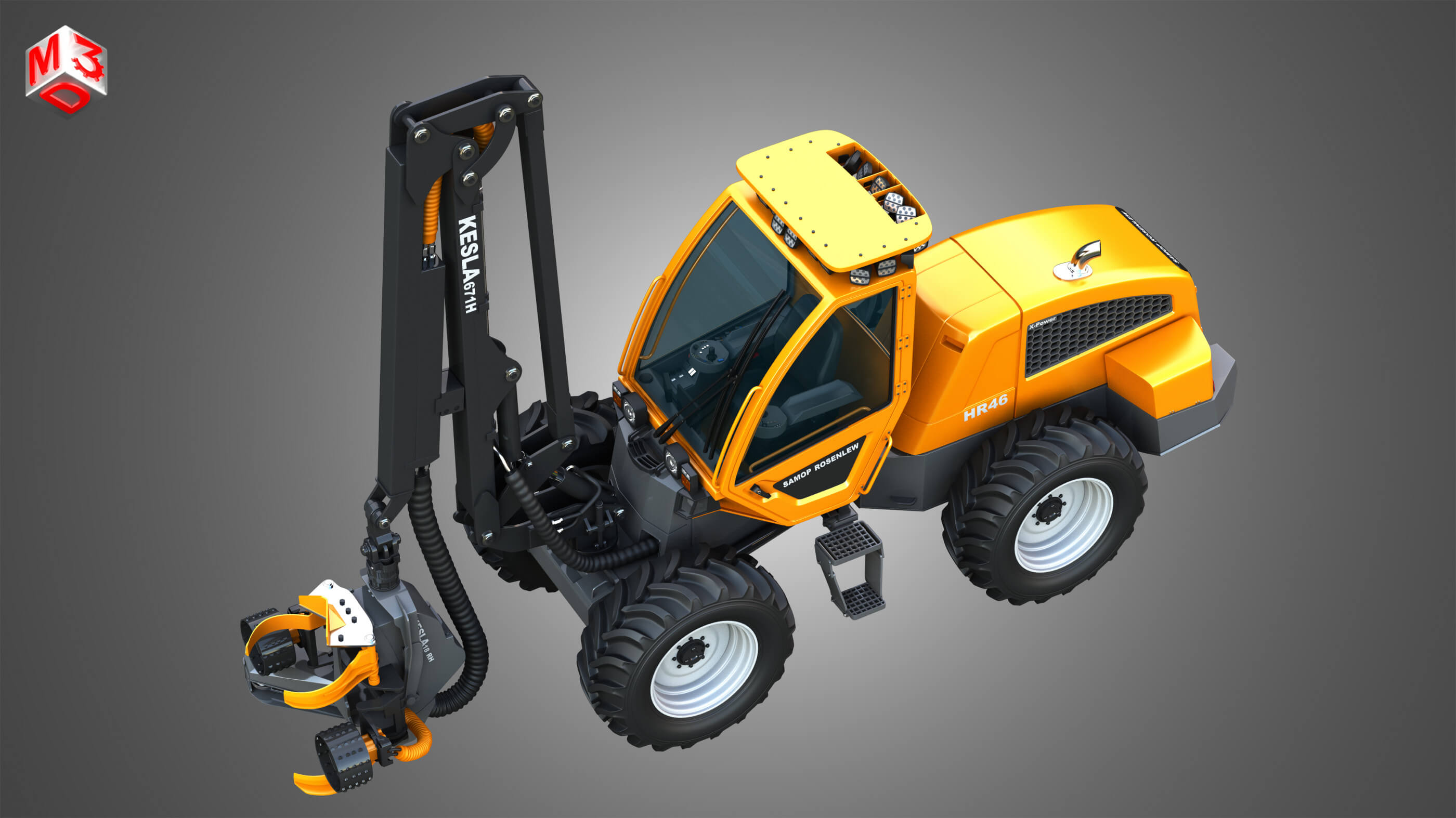 Sampo Hr46X Forest Machine - Harvester 3D Model by Markos3d