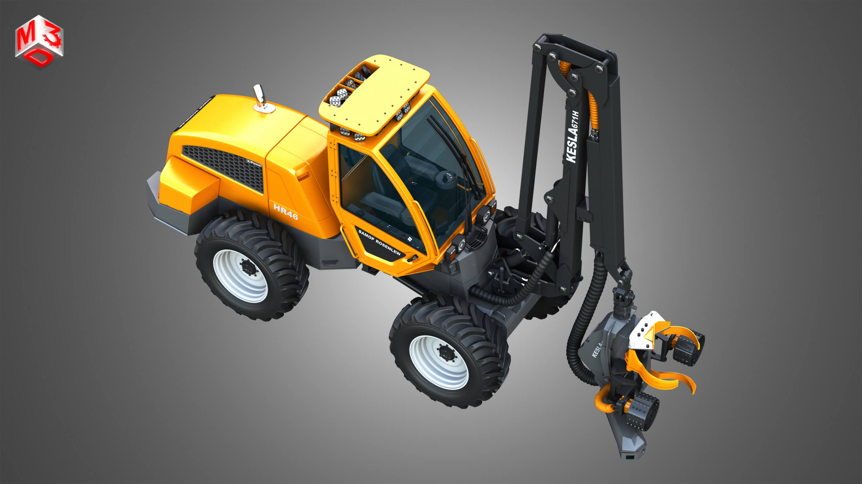 Sampo Hr46X Forest Machine - Harvester 3D Model by Markos3d