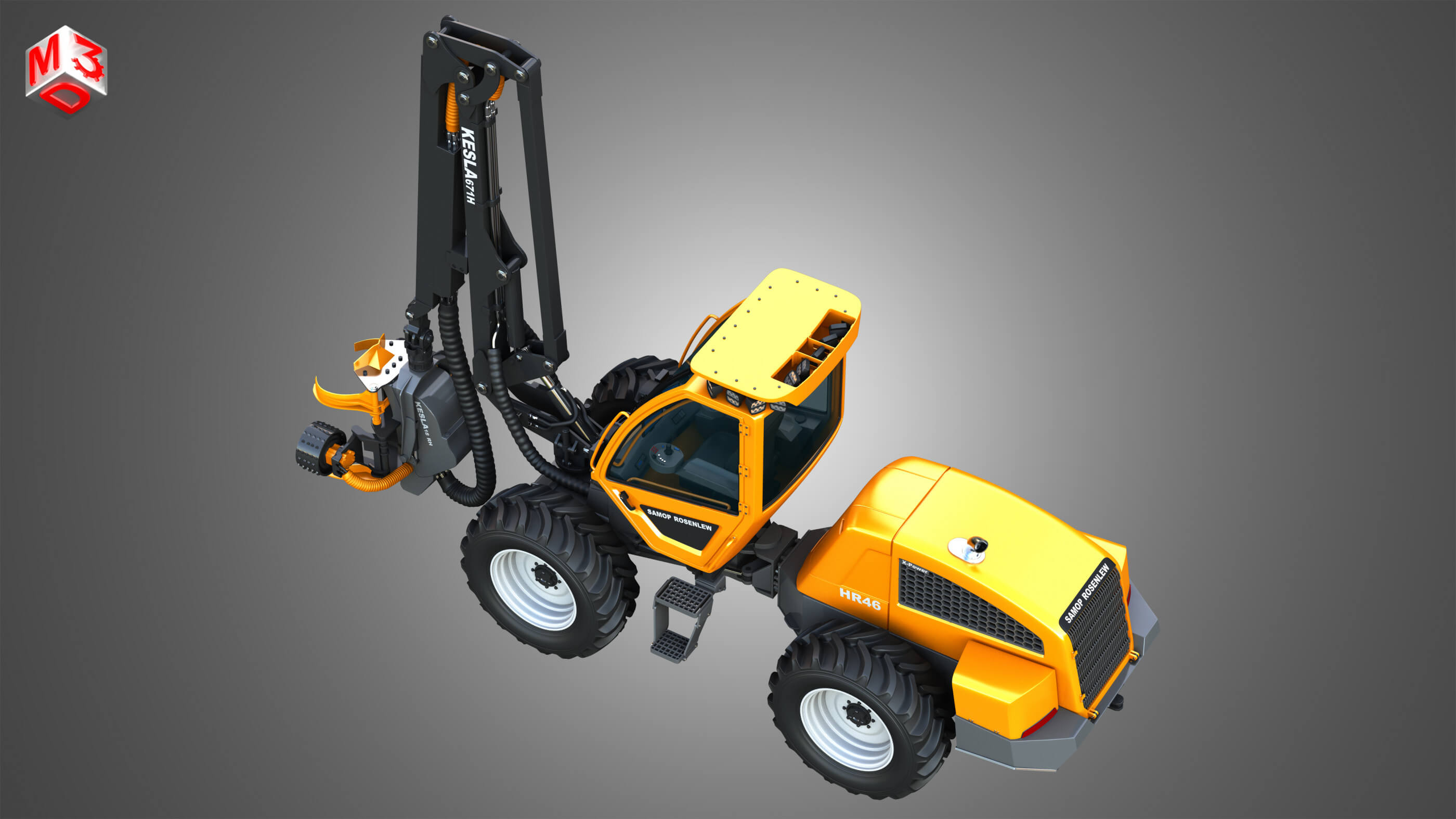 Sampo Hr46X Forest Machine - Harvester 3D Model by Markos3d