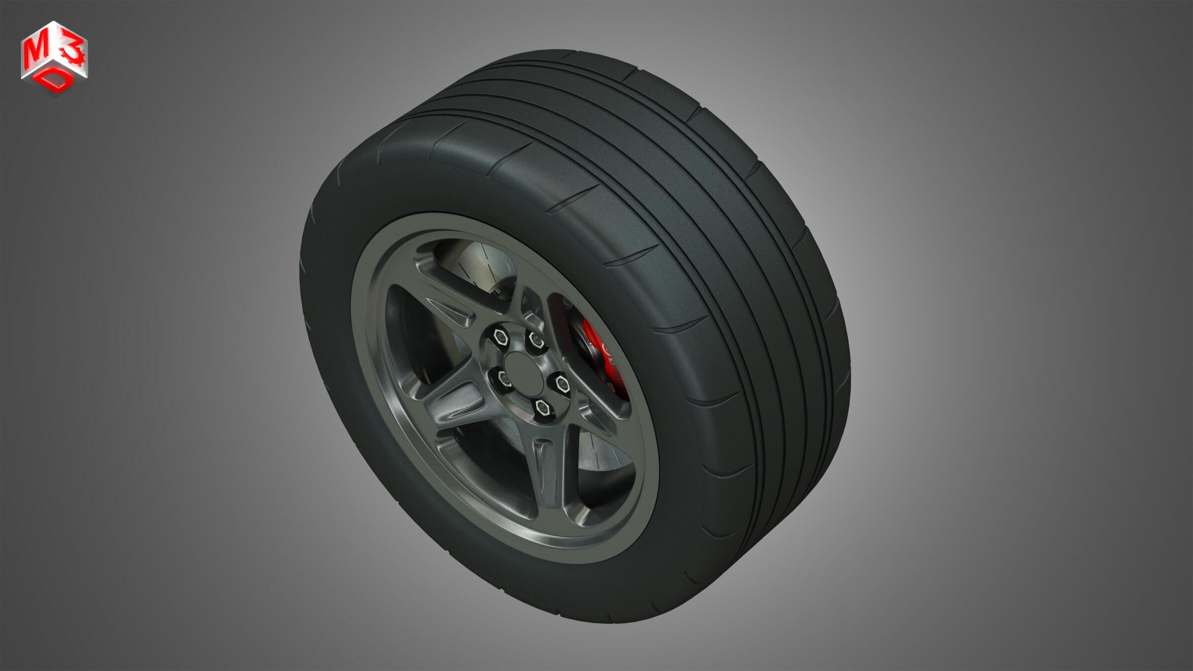 SRT - Wheel and Tire 3D Model by Markos3d