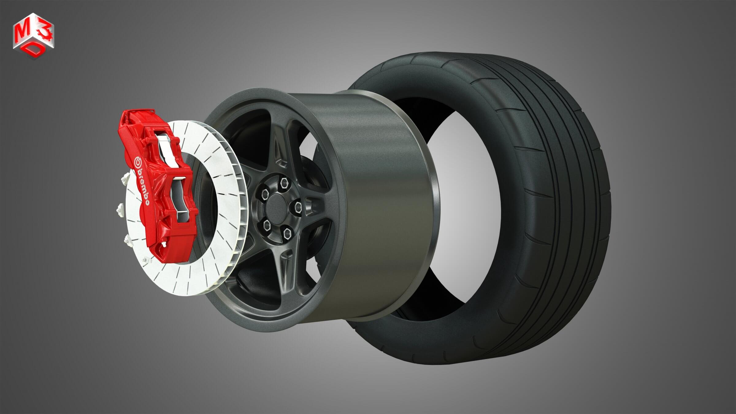 SRT - Wheel and Tire 3D Model by Markos3d