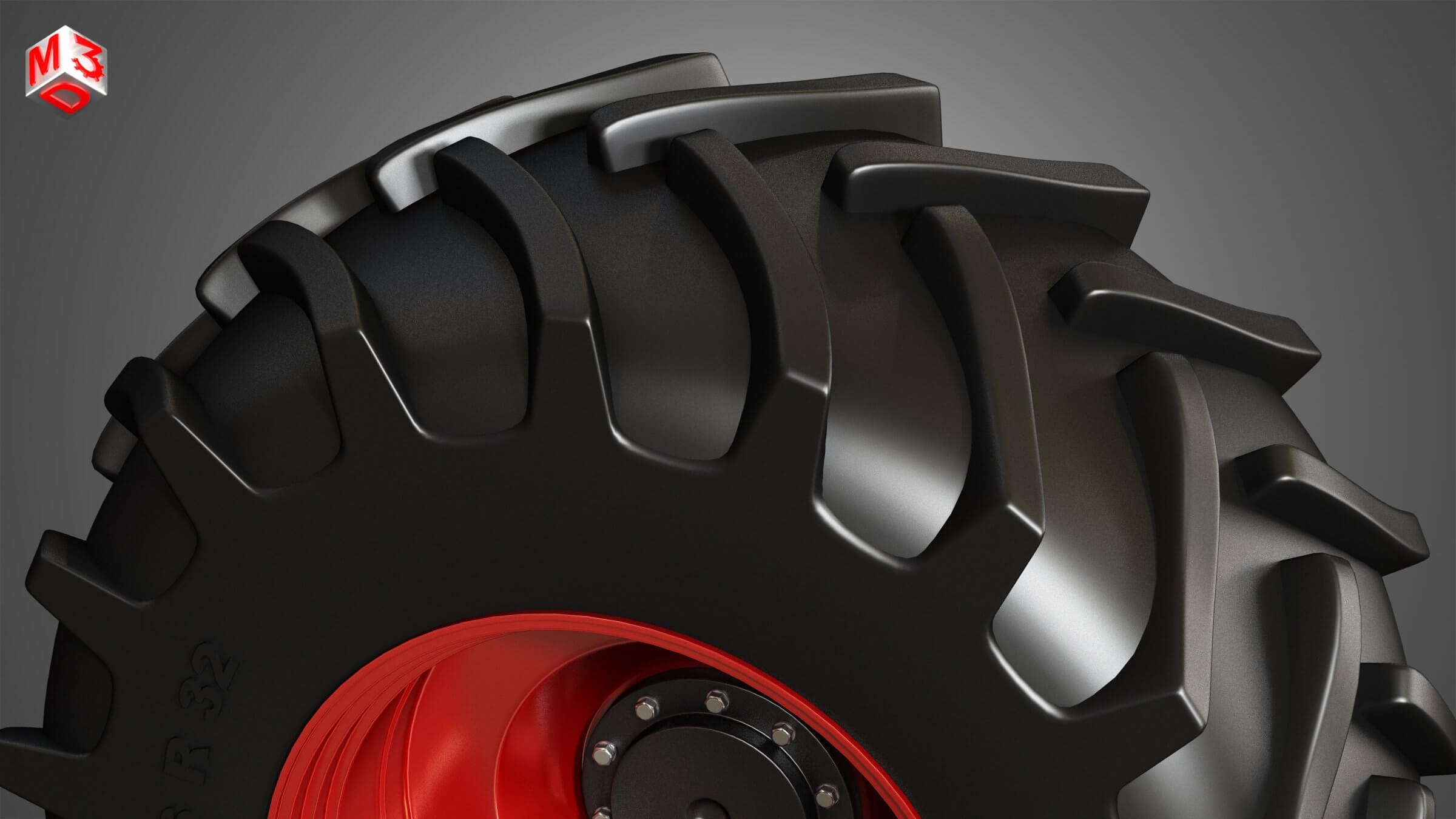 Tractor Tires and Rims - T02 3D Model by Markos3d