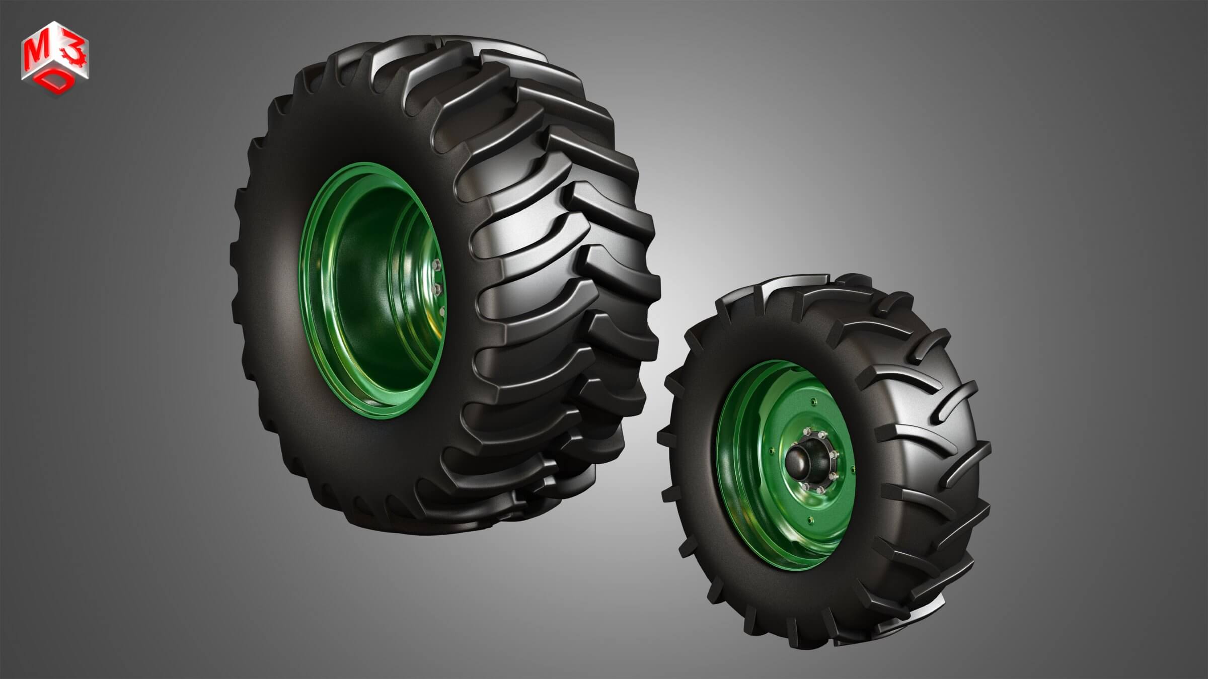 Tractor Tires and Rims - T03 3D Model by Markos3d