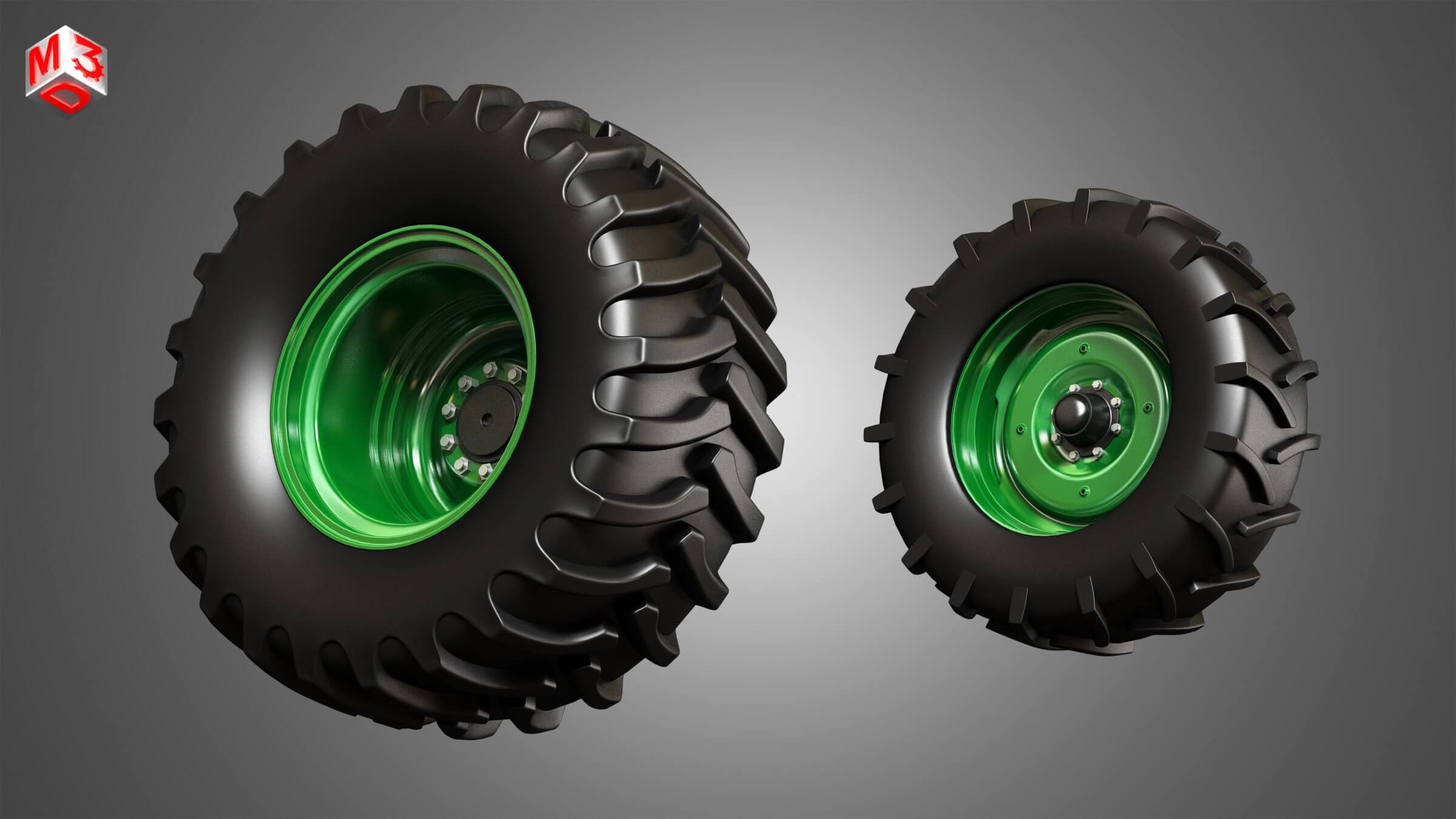 Tractor Tires and Rims - T03 3D Model by Markos3d
