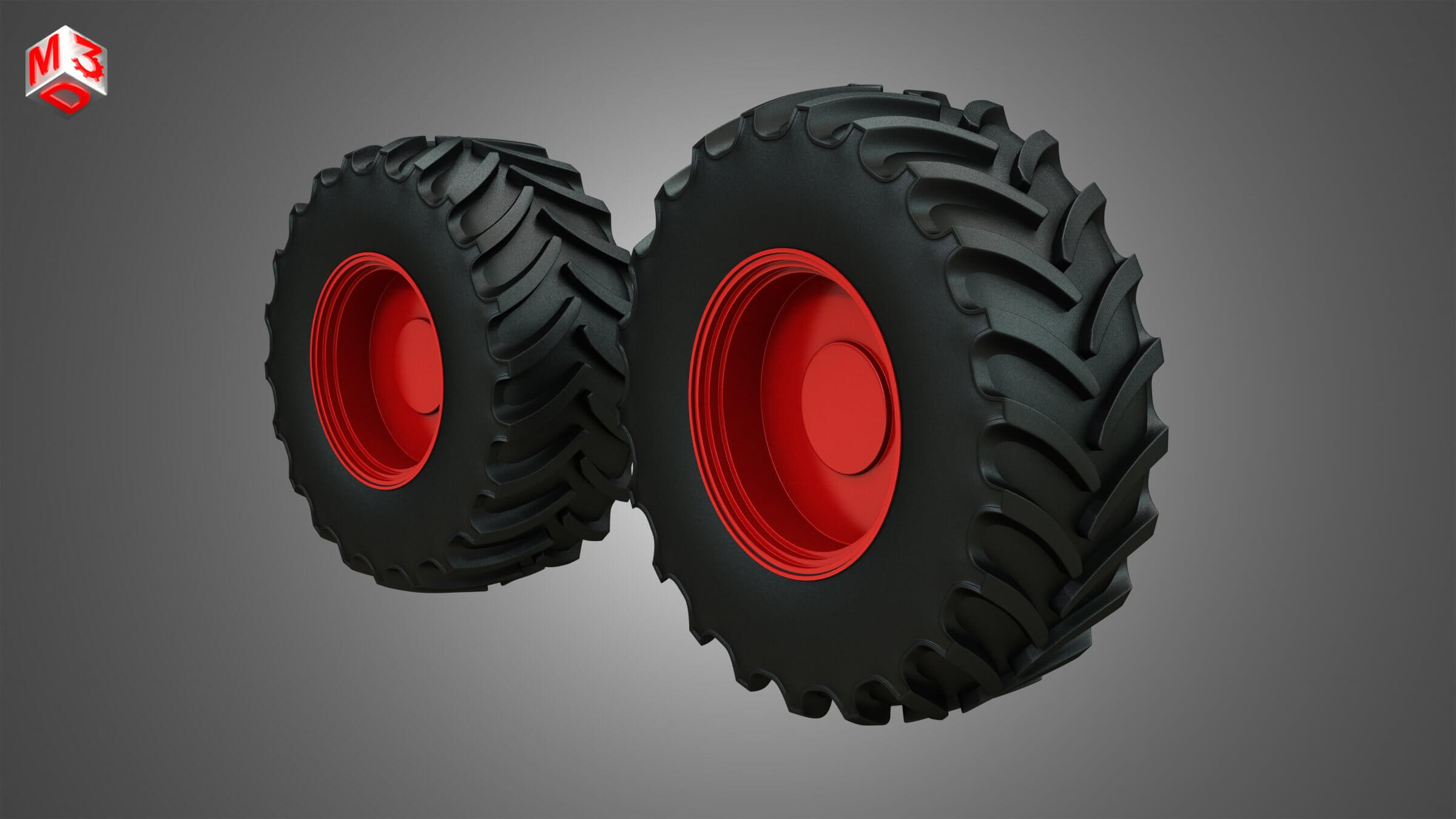 Tractor Tires and Rims - T07 3D Model by Markos3d