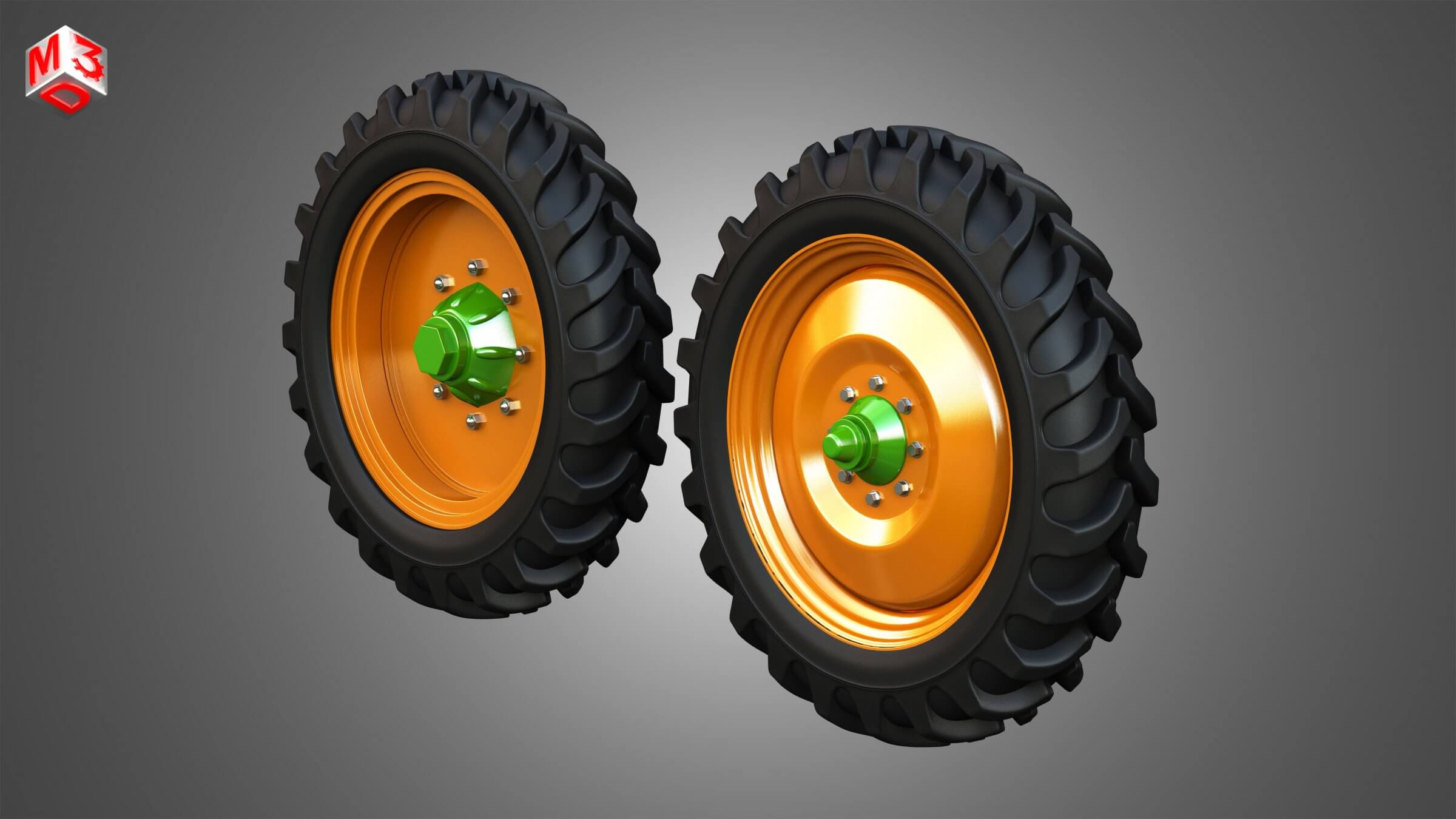 Tractor Tires and Rims - T08 3D Model by Markos3d