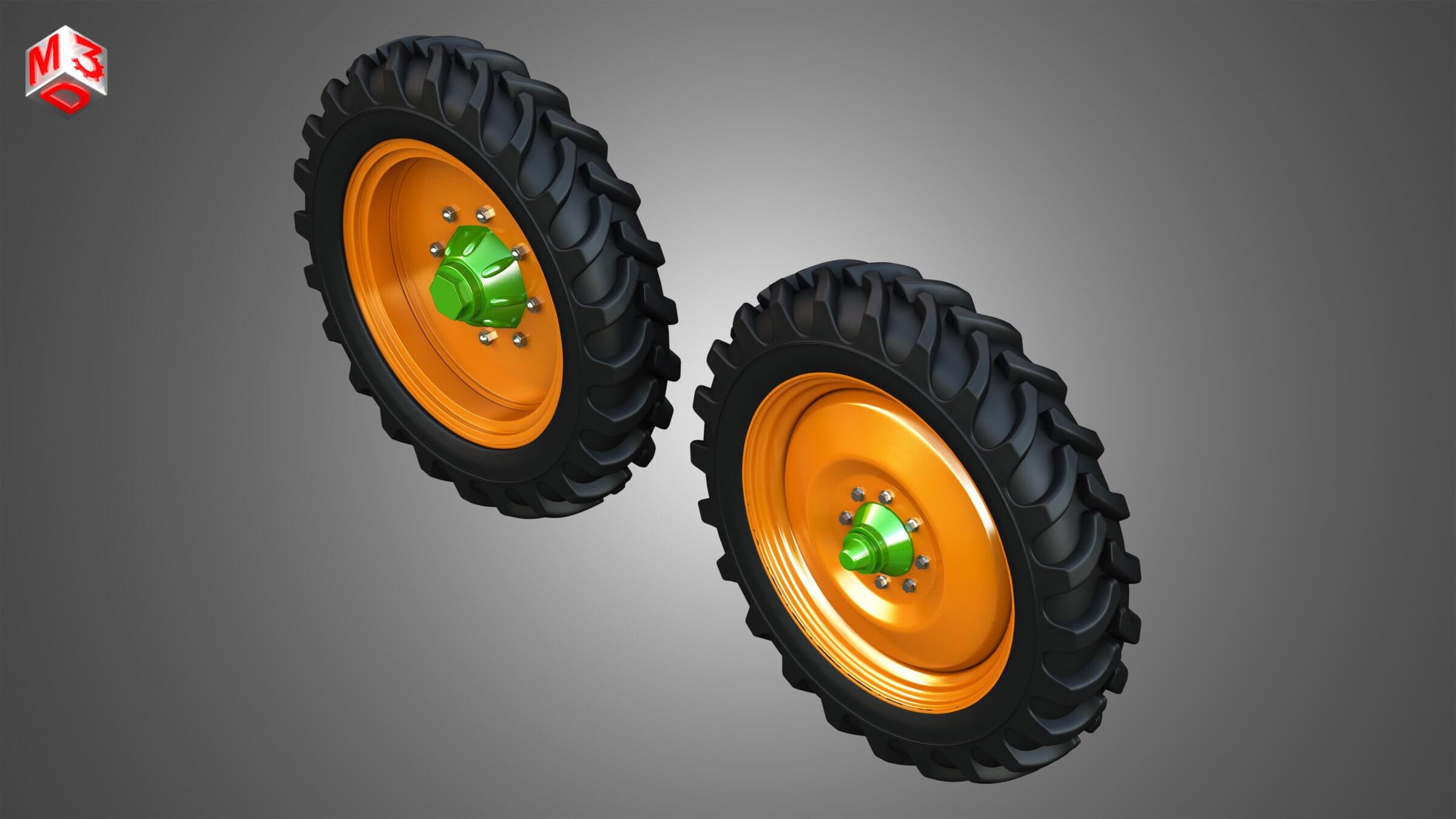 Tractor Tires and Rims - T08 3D Model by Markos3d