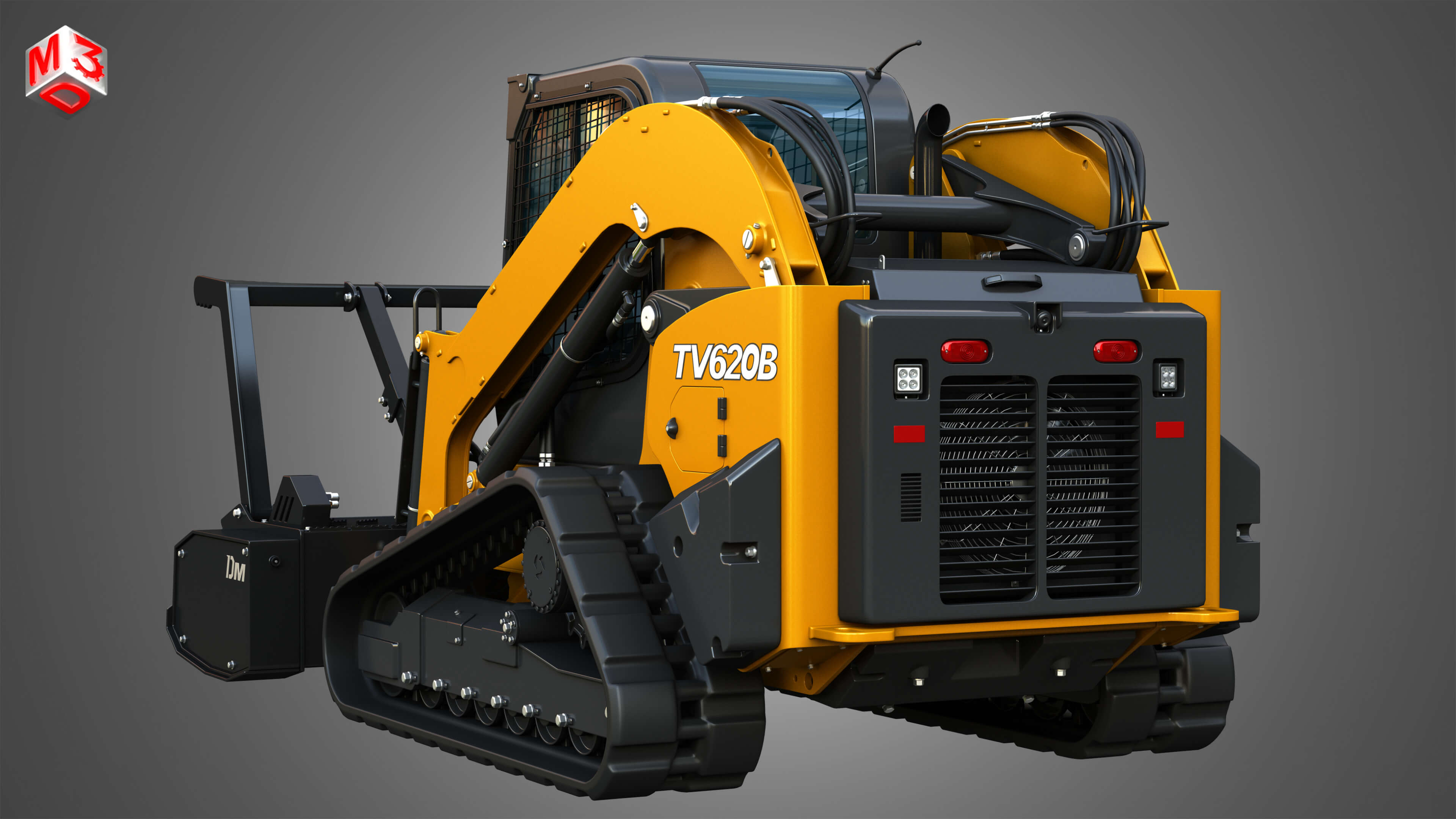 Tv620B Compact Track Loader - Drum Mulcher 3D Model by Markos3d