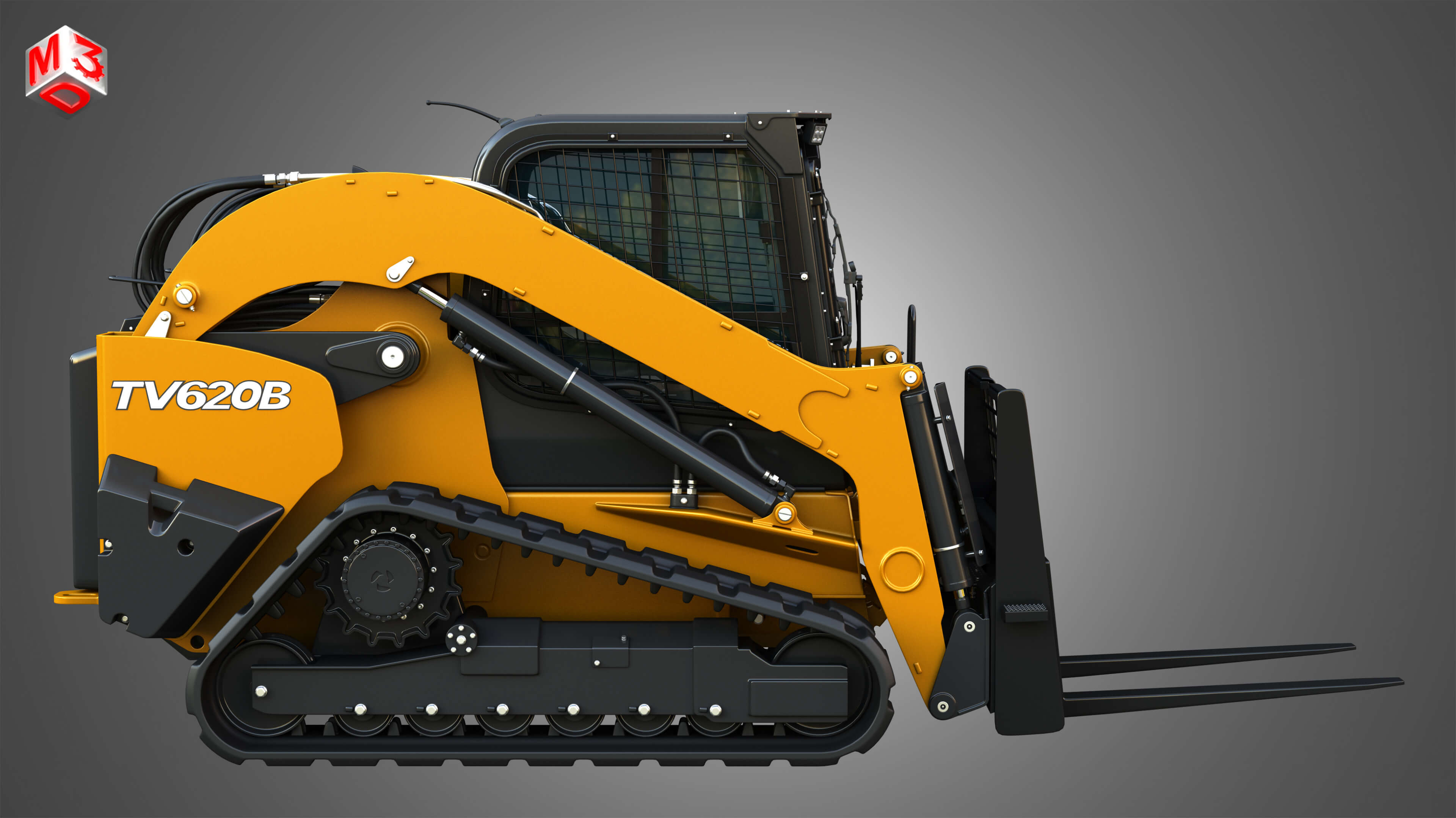 Tv620B Compact Track Loader - Pallet Fork 3D Model by Markos3d