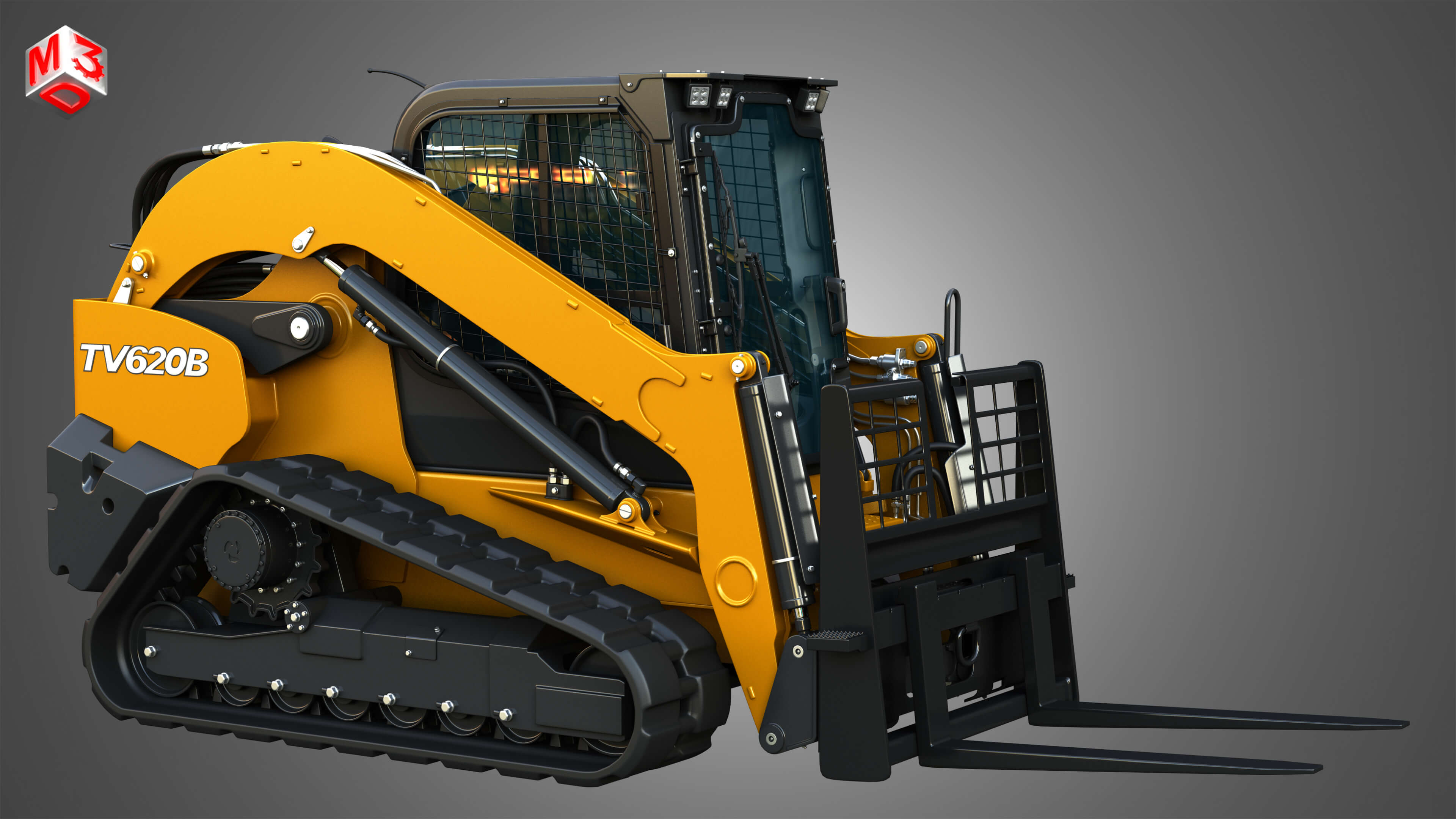 Tv620B Compact Track Loader - Pallet Fork 3D Model by Markos3d