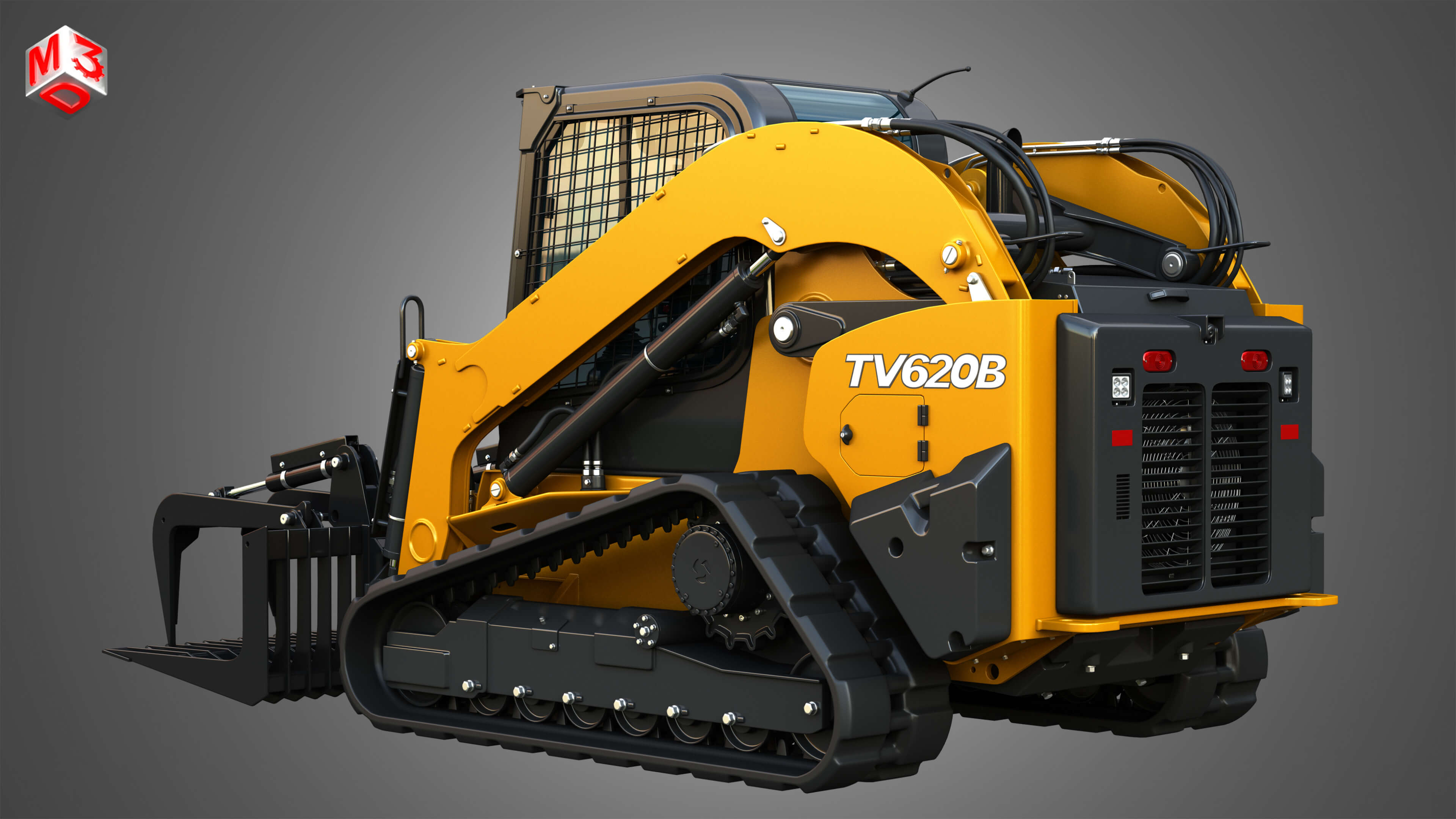 Tv620B Compact Track Loader - Rock Grapple 3D Model by Markos3d