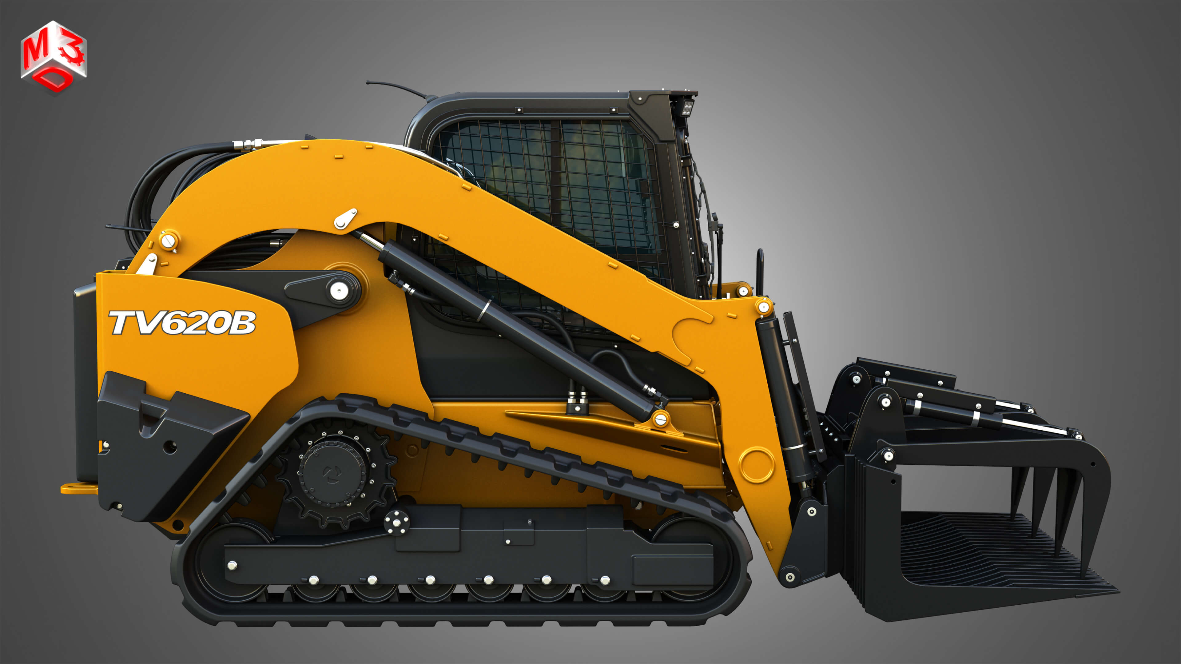 Tv620B Compact Track Loader - Rock Grapple 3D Model by Markos3d