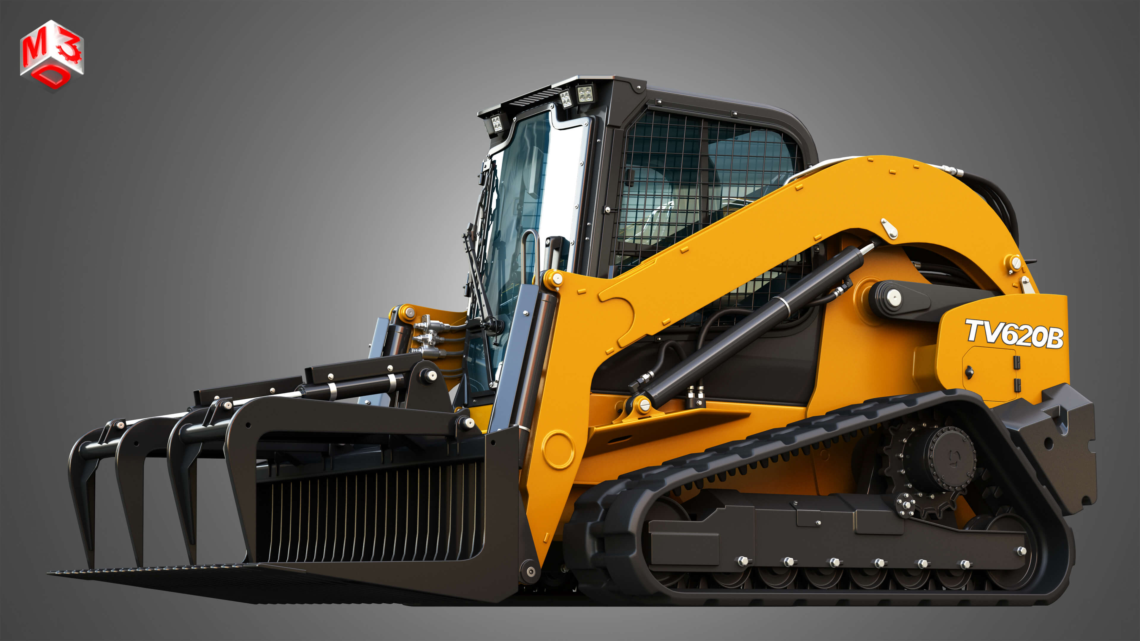 Tv620B Compact Track Loader - Rock Grapple 3D Model by Markos3d