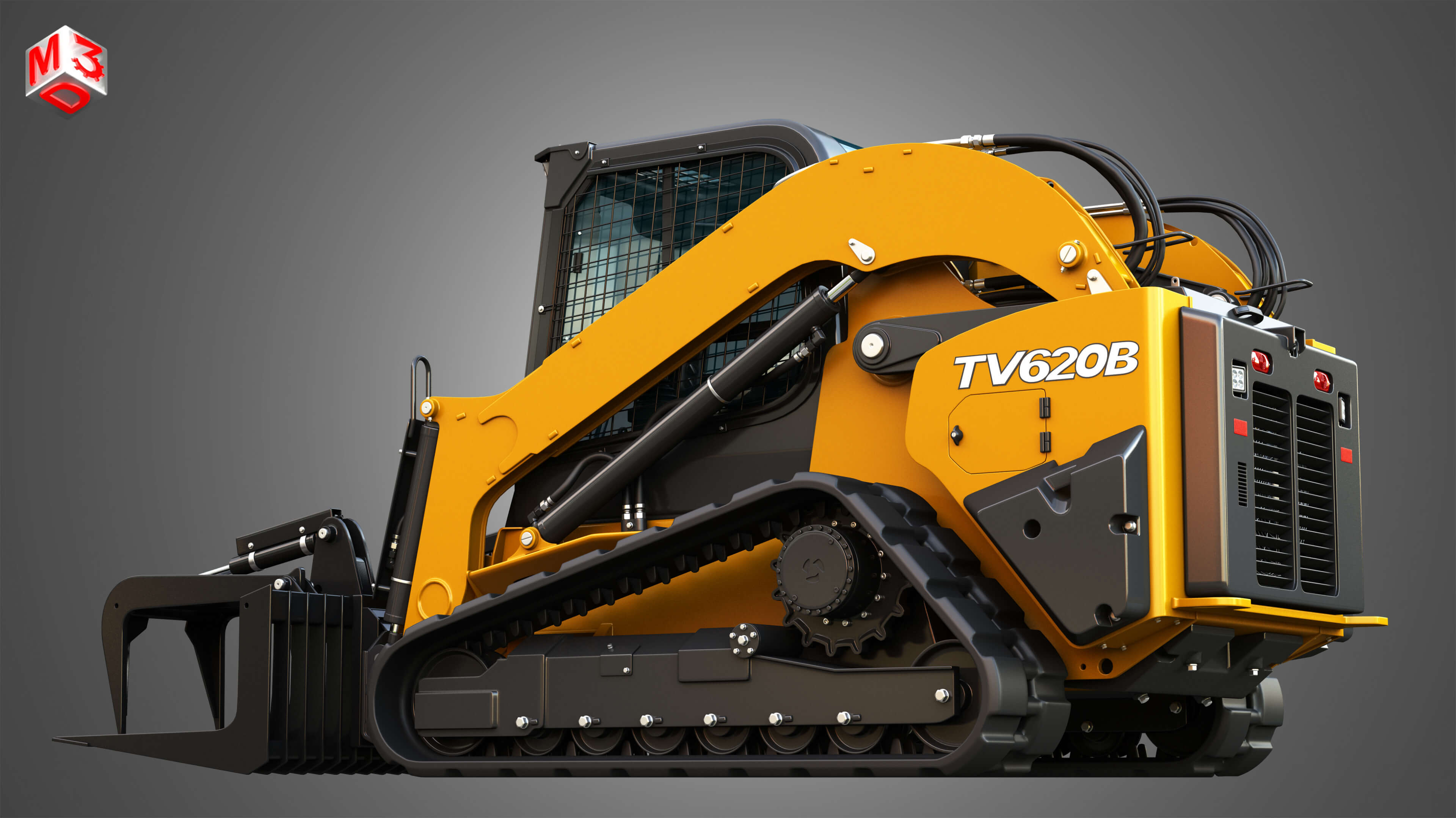 Tv620B Compact Track Loader - Rock Grapple 3D Model by Markos3d