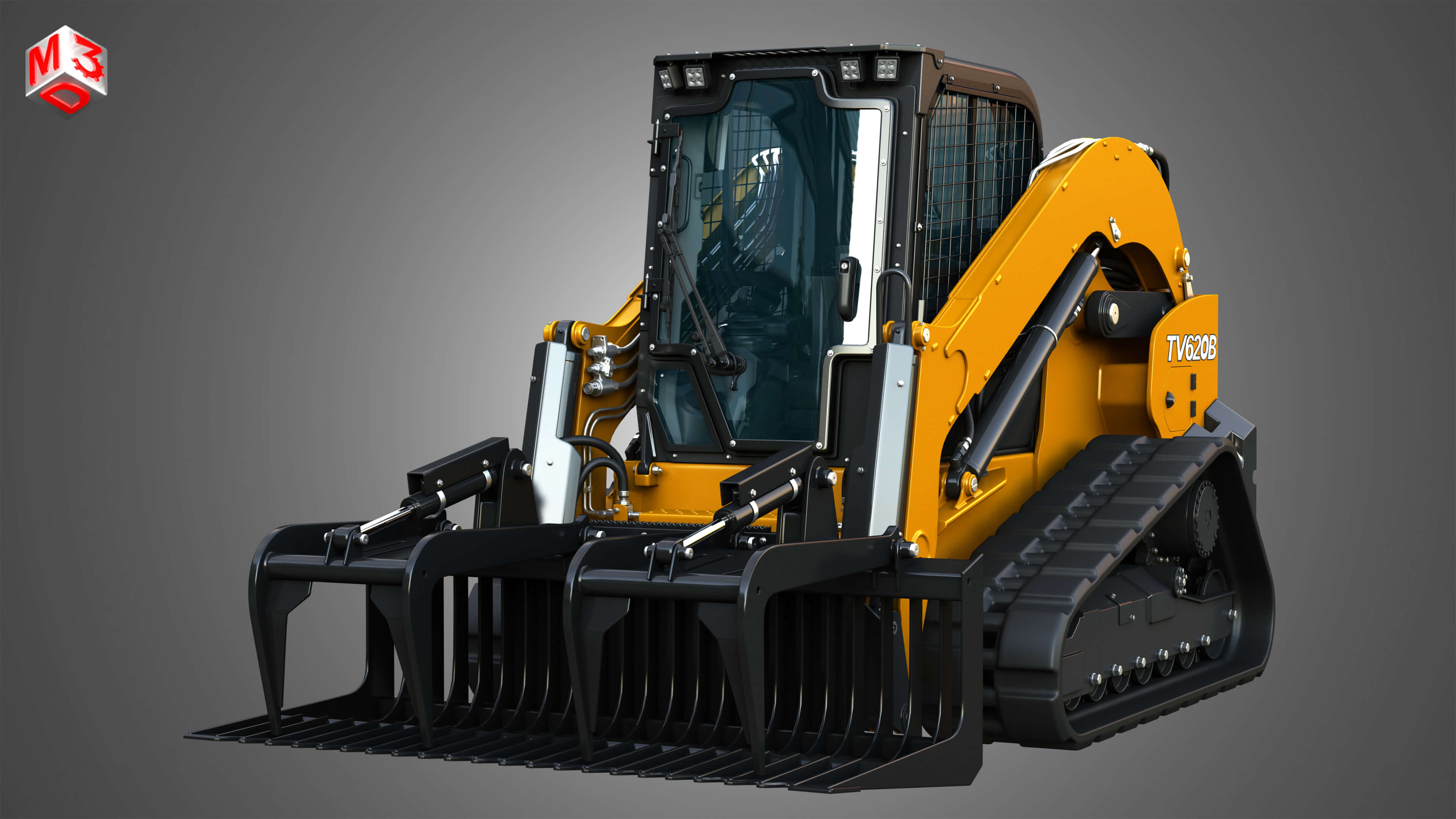 Tv620B Compact Track Loader - Rock Grapple 3D Model by Markos3d