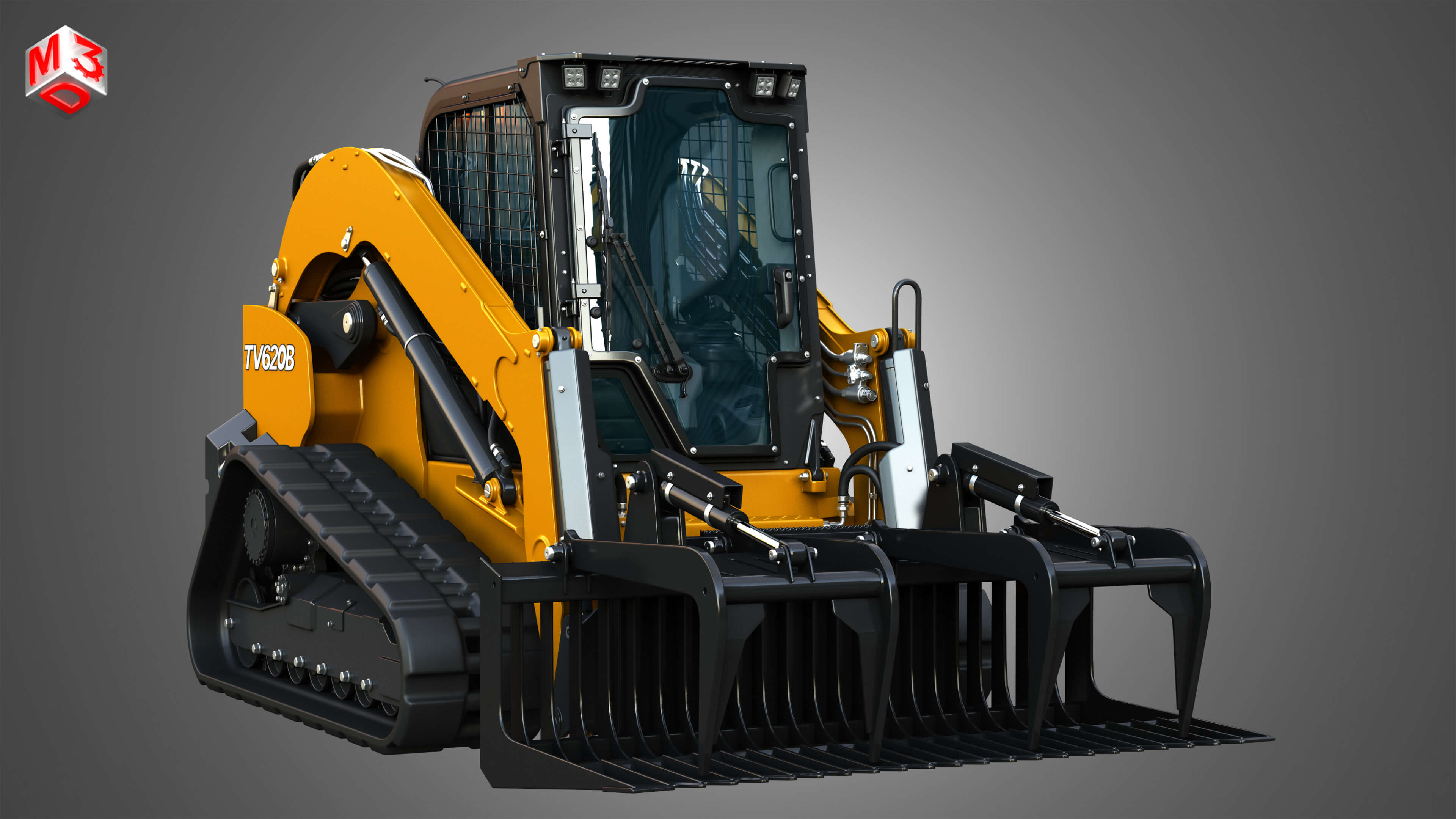 Tv620B Compact Track Loader - Rock Grapple 3D Model by Markos3d