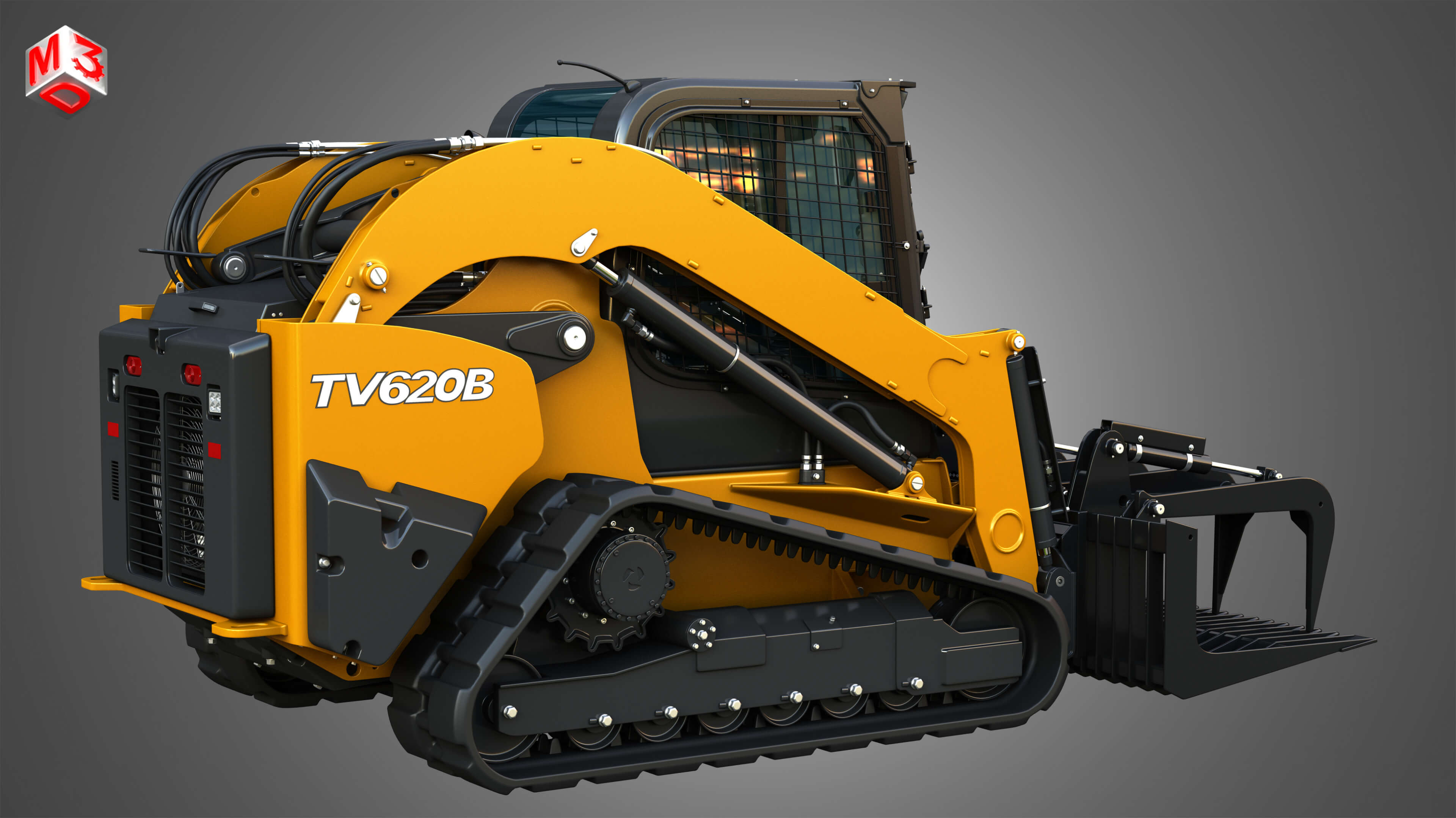 Tv620B Compact Track Loader - Rock Grapple 3D Model by Markos3d