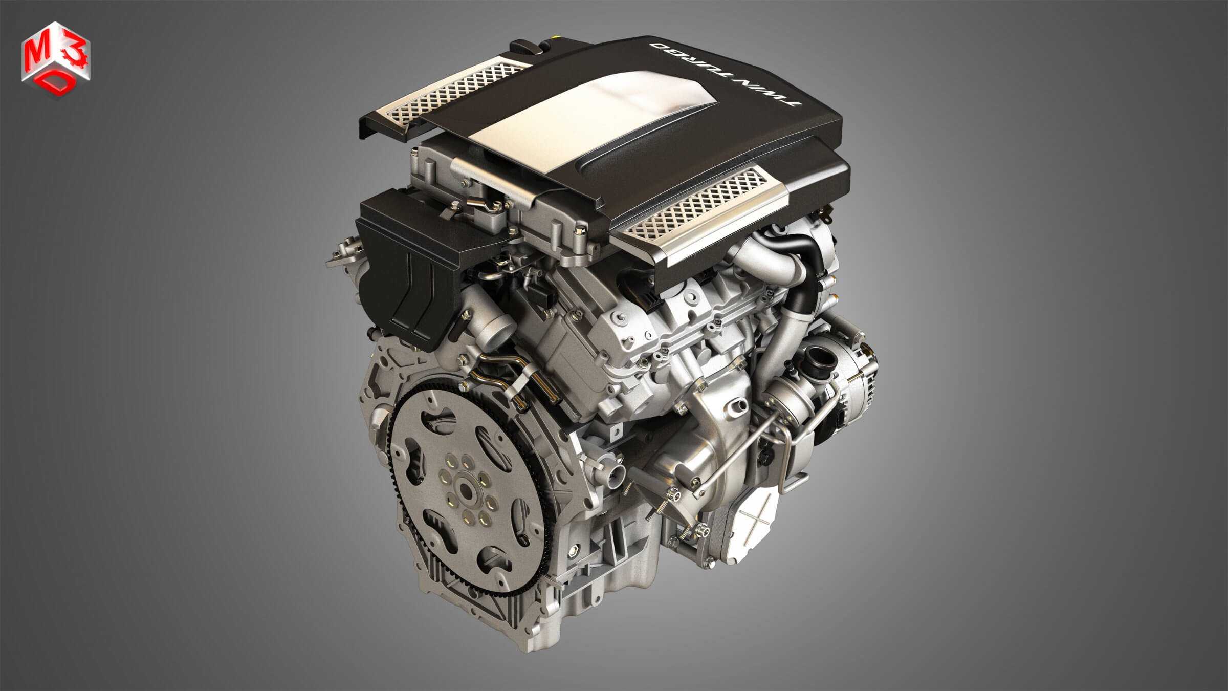Twin Turbo - V6 Engine 3D Model by Markos3d