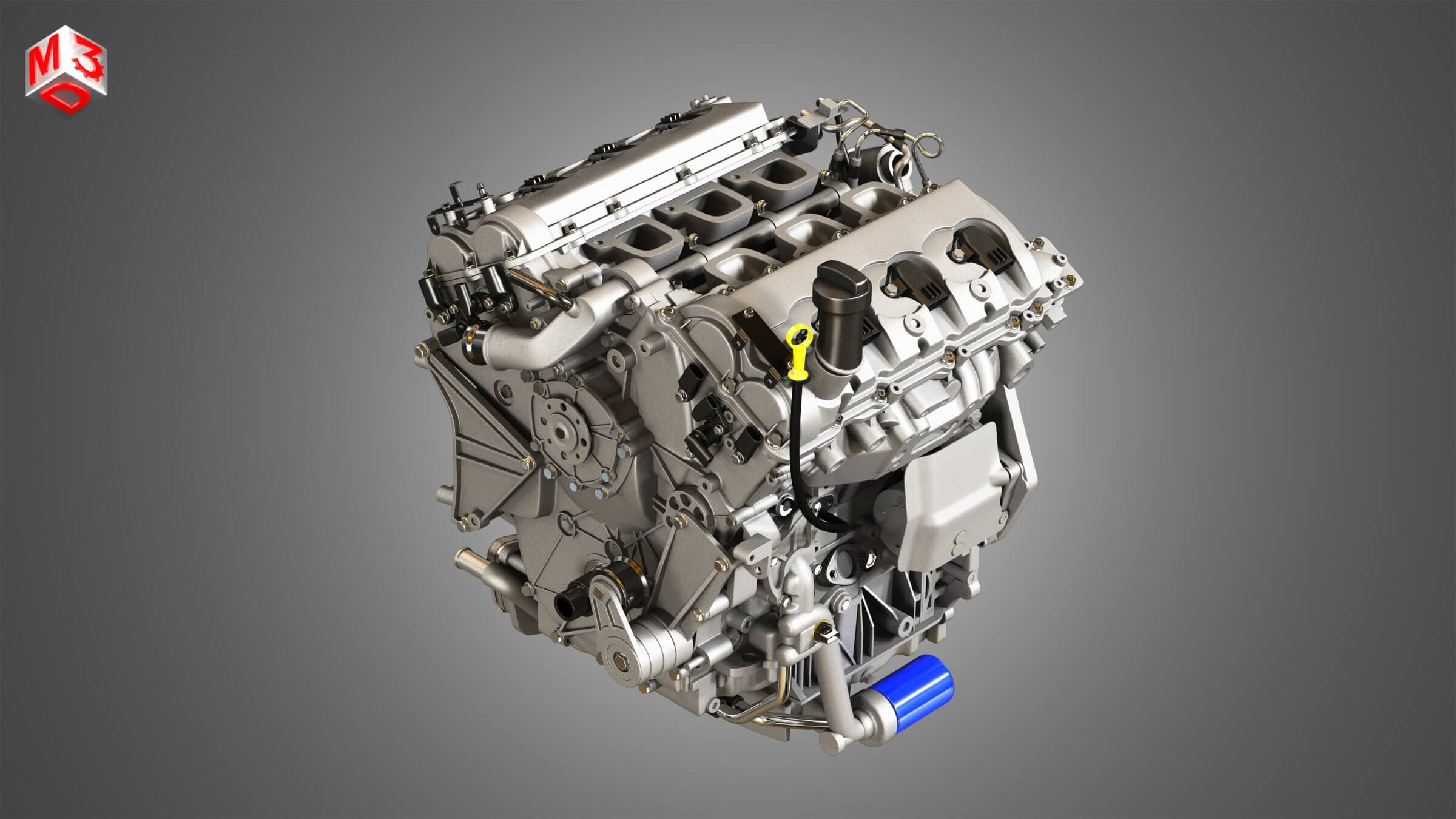 Twin Turbo - V6 Engine 3D Model by Markos3d