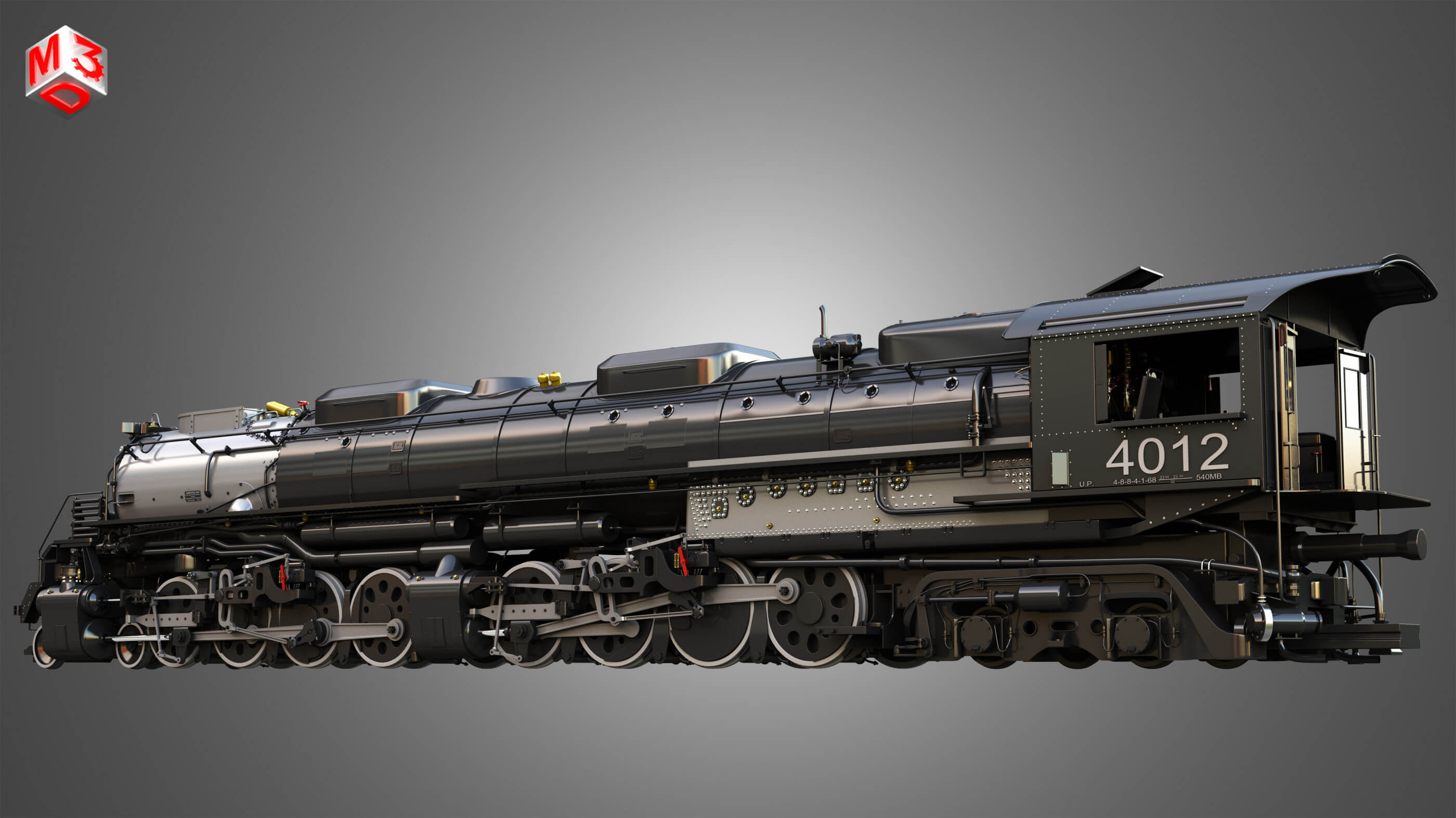 Union Pacific Big Boy 4012 Locomotive Train - 3D Model by Markos3d