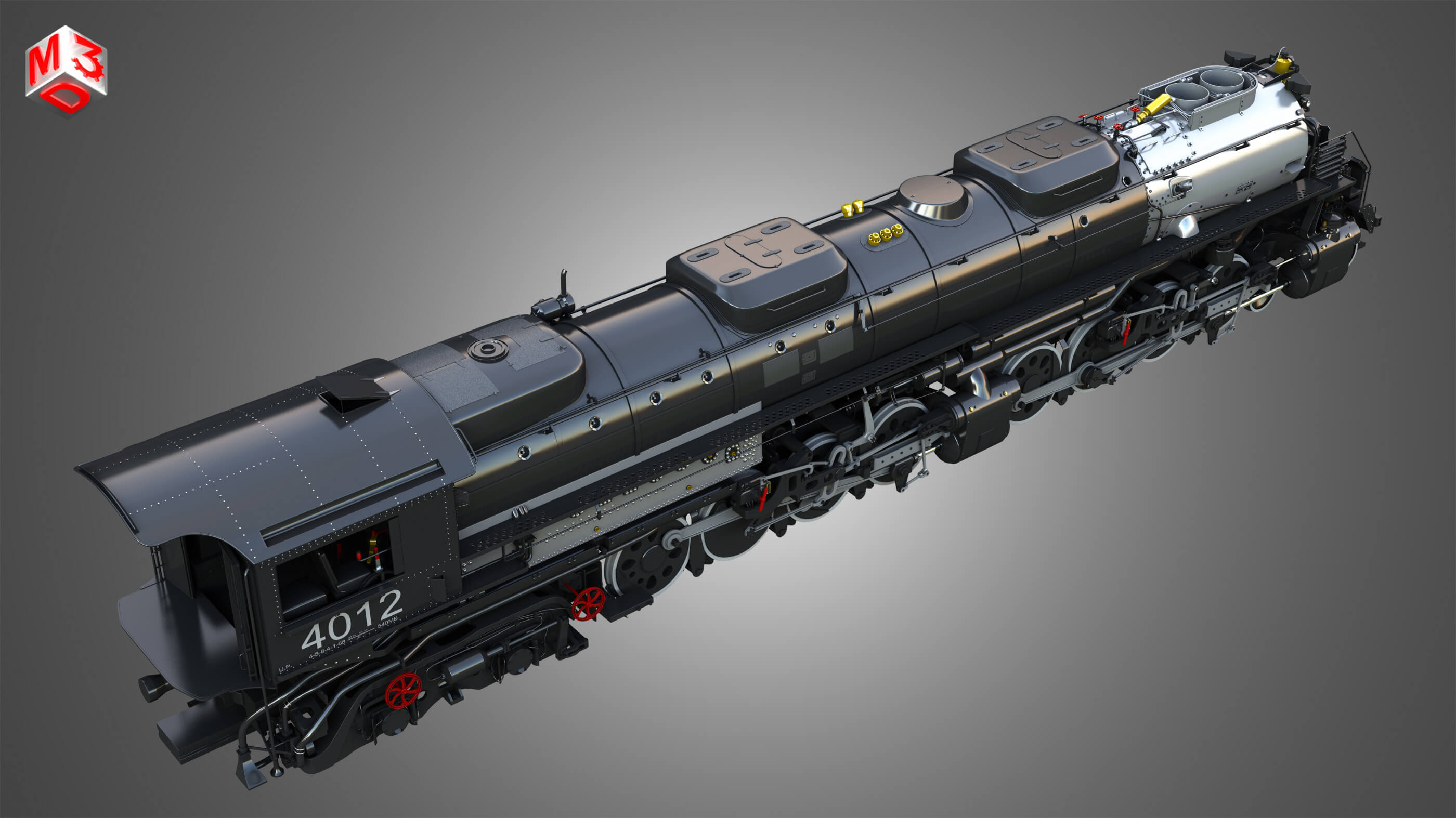 Union Pacific Big Boy 4012 Locomotive Train - 3D Model by Markos3d