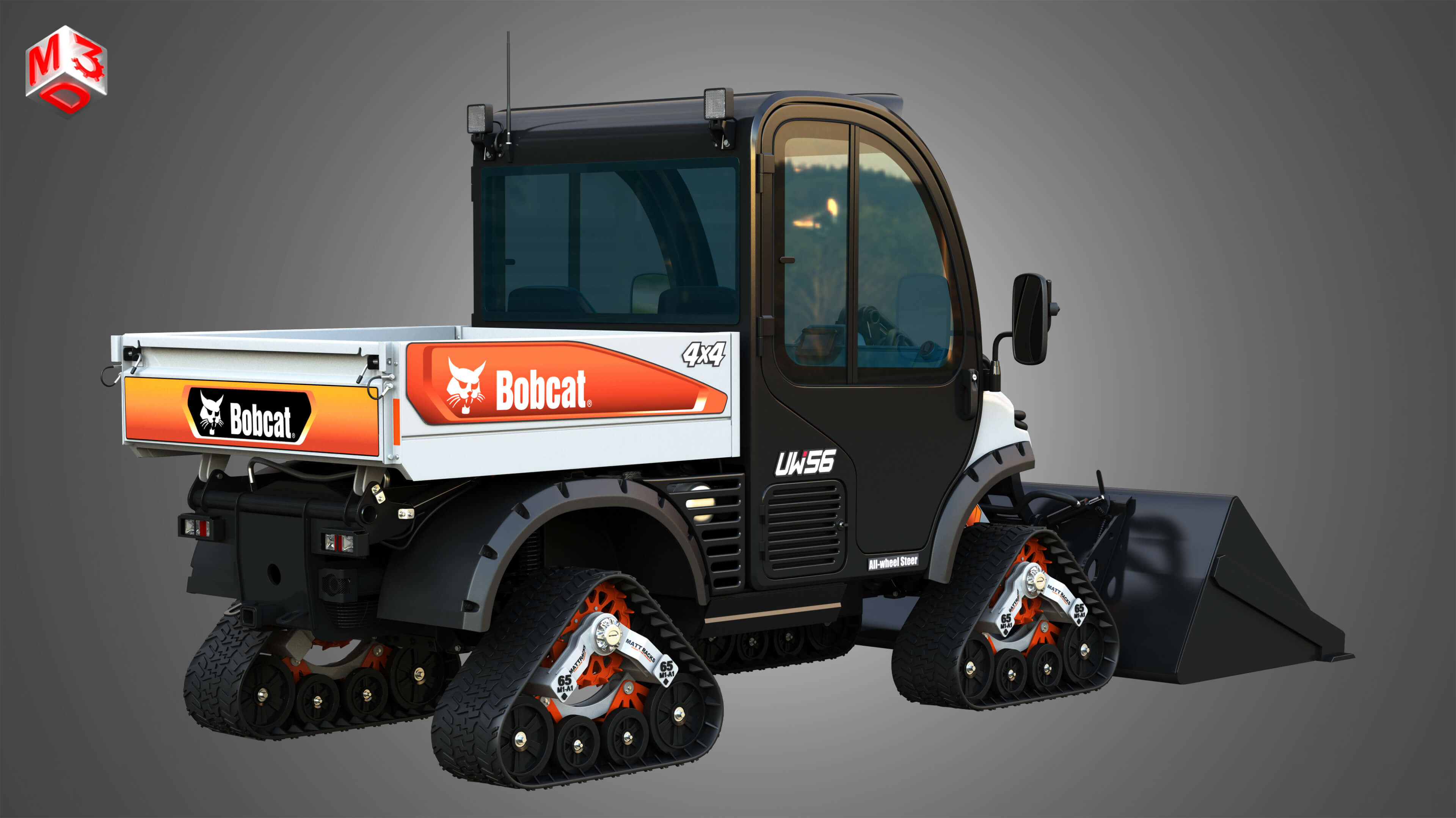 UW56 - Toolcat Quad Tracks - Utility Work Machine - Bucket 3D Model by ...