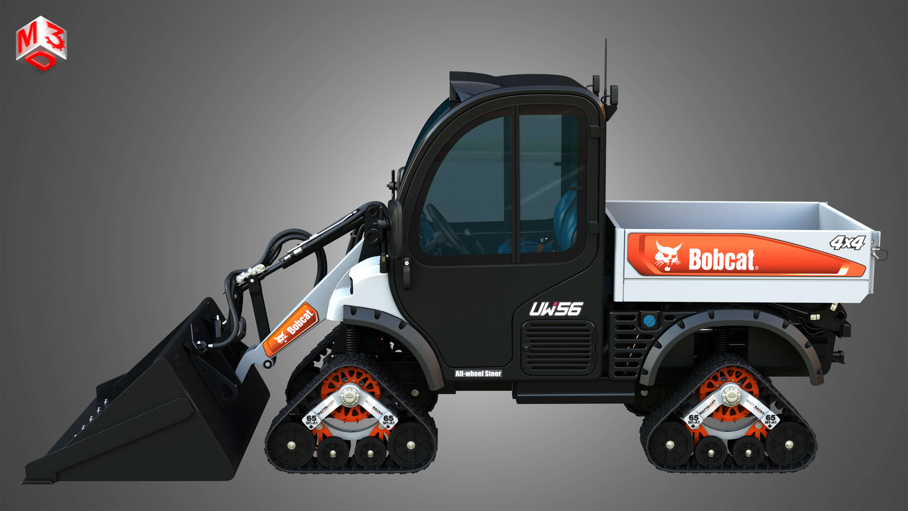 UW56 - Toolcat Quad Tracks - Utility Work Machine - Bucket 3D Model by Markos3d