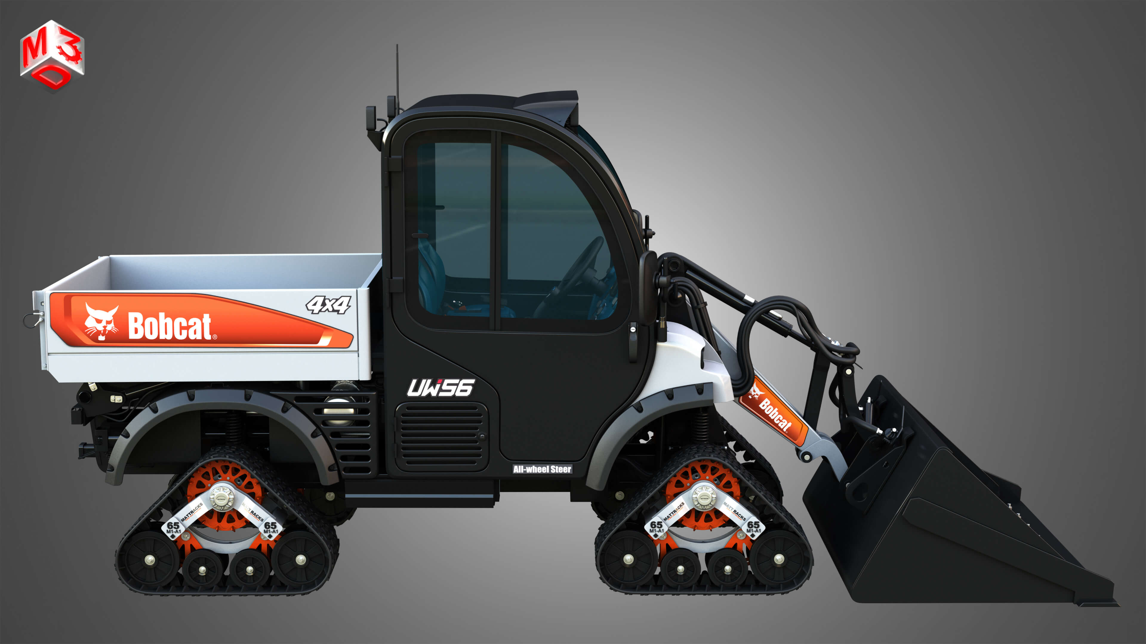 UW56 - Toolcat Quad Tracks - Utility Work Machine - Bucket 3D Model by ...